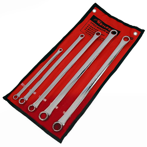 5 Piece Pro Extra Long Flat Ring Spanner Long Reach Spanners Wrench 8mm ...