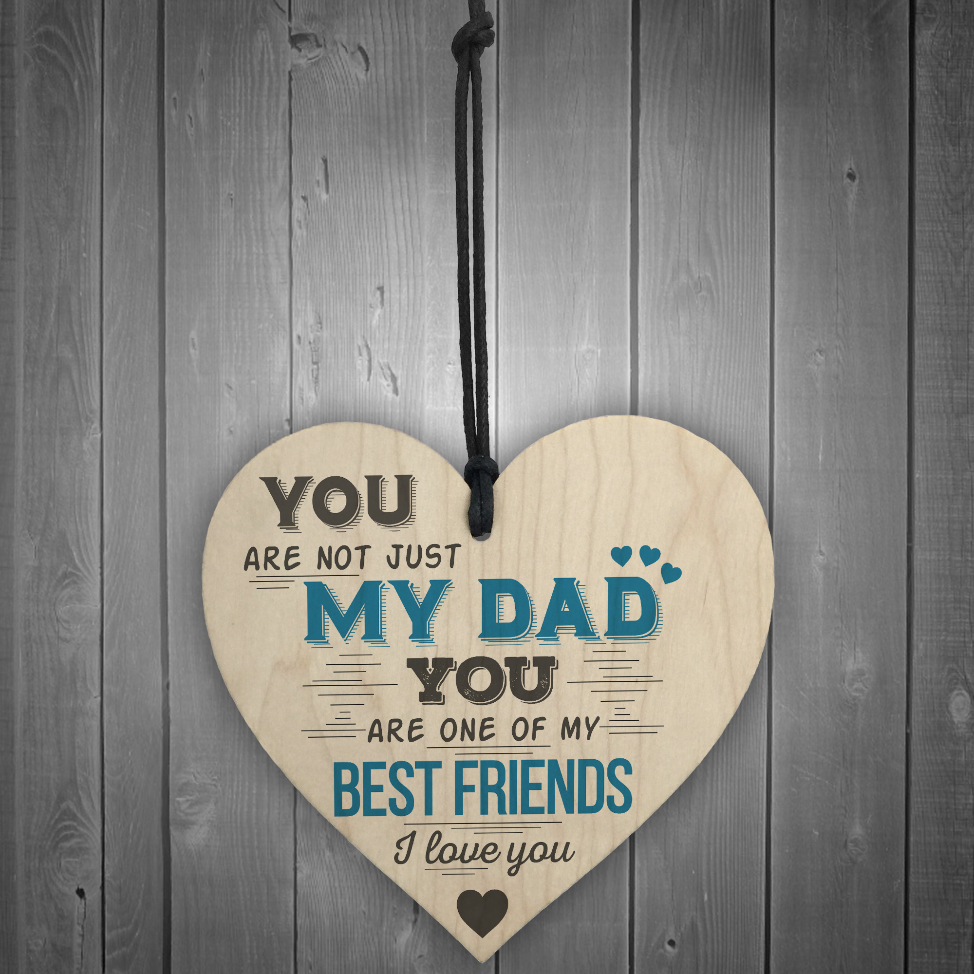 Dad Best Friend Fathers Day Wooden Heart Hanging Wall Sign Gift For Dad ...