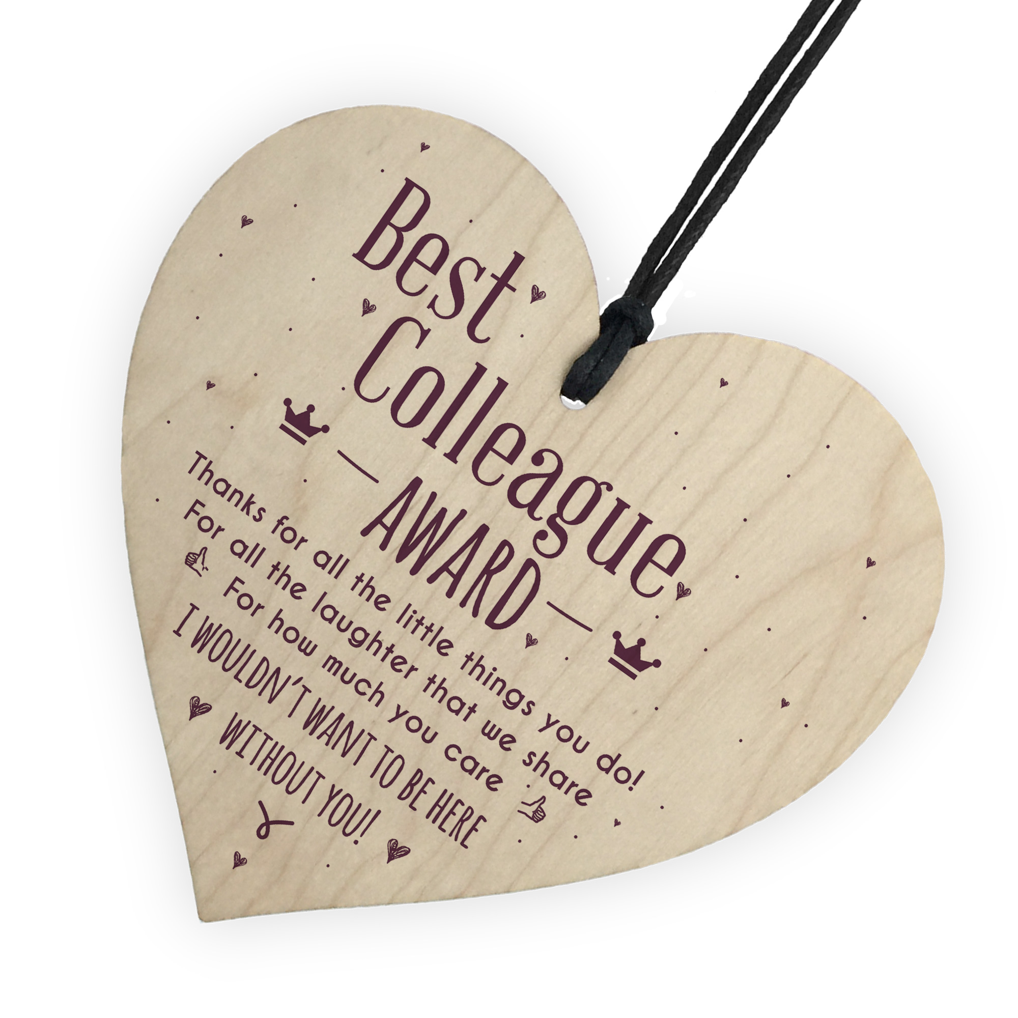 Best Colleague Award Hanging Heart Plaque Work Friendship FRIEND Sign ...