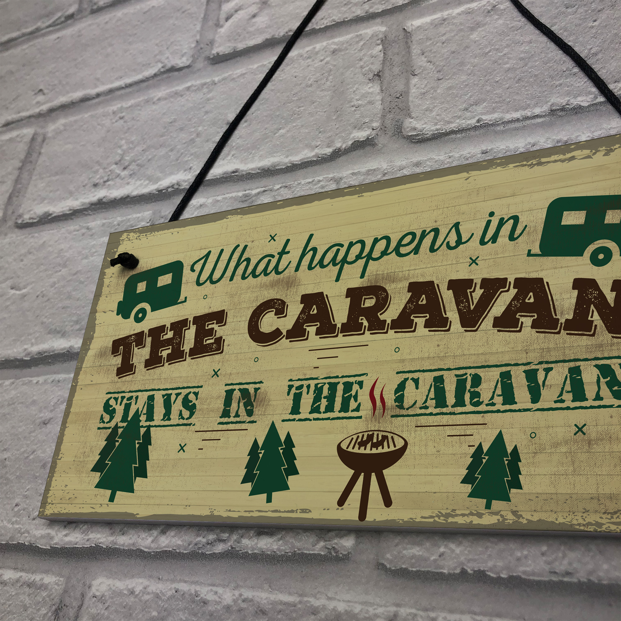 What Happens In The Caravan Novelty Camping Holiday Hanging Door Sign ...