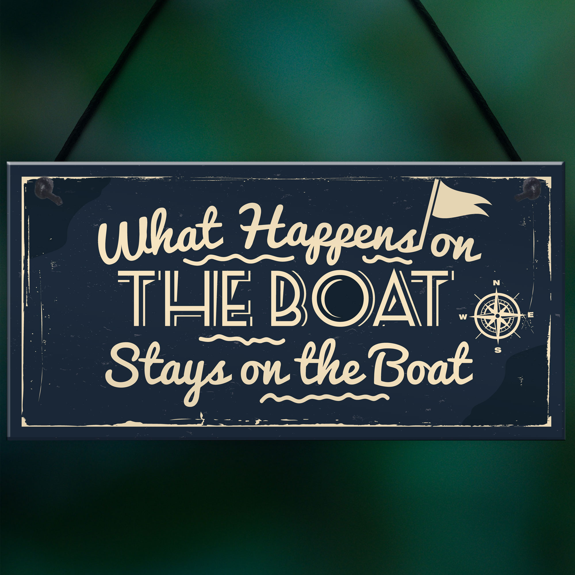 What Happens On The Boat Nautical Decor Shabby Chic Hanging Beach Sign ...