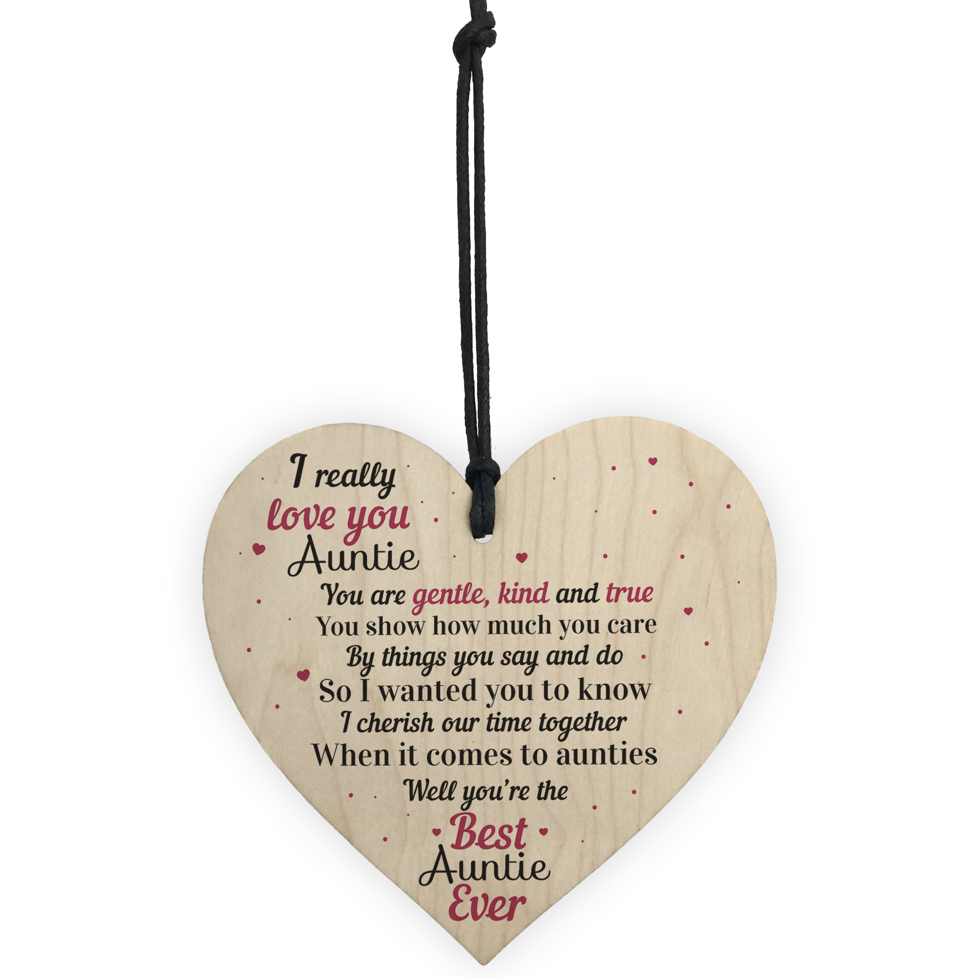 I Love You Auntie Heart Family Keepsakes Birthday Aunty Aunt Mum Thank ...