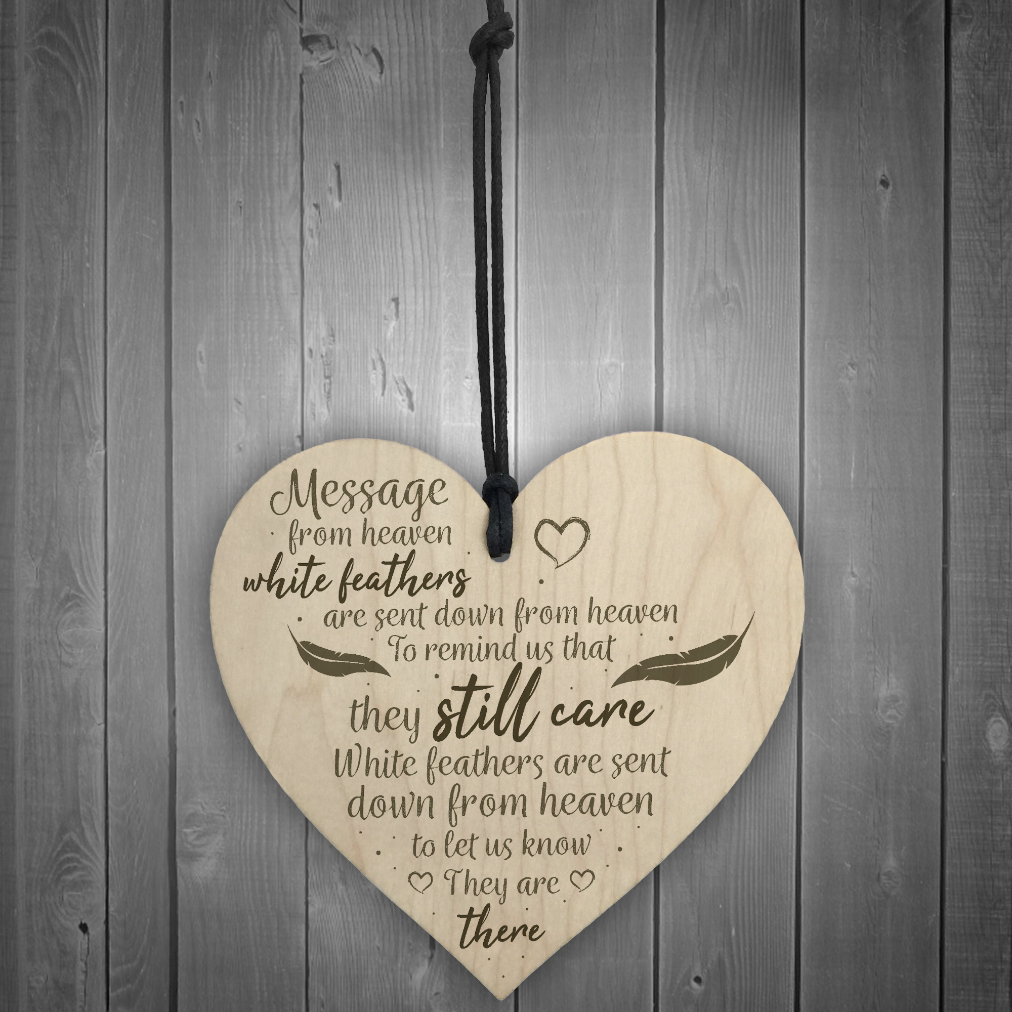 In Memory Hanging Wooden Heart Wall Plaque Mum Dad Memorial Grave Sign ...
