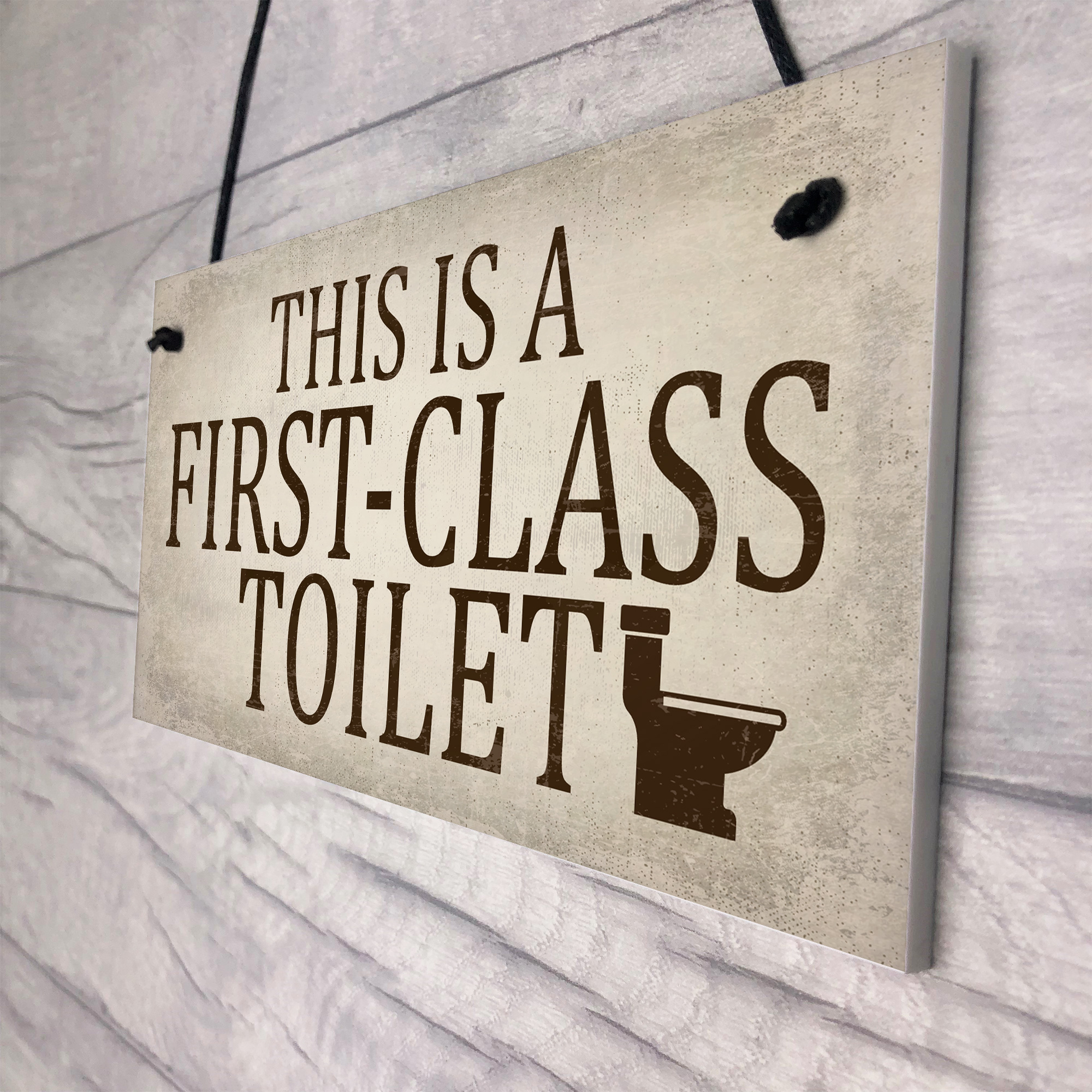 First Class Toilet Chic Hanging Wall Plaques Bathroom Loo Door Signs ...