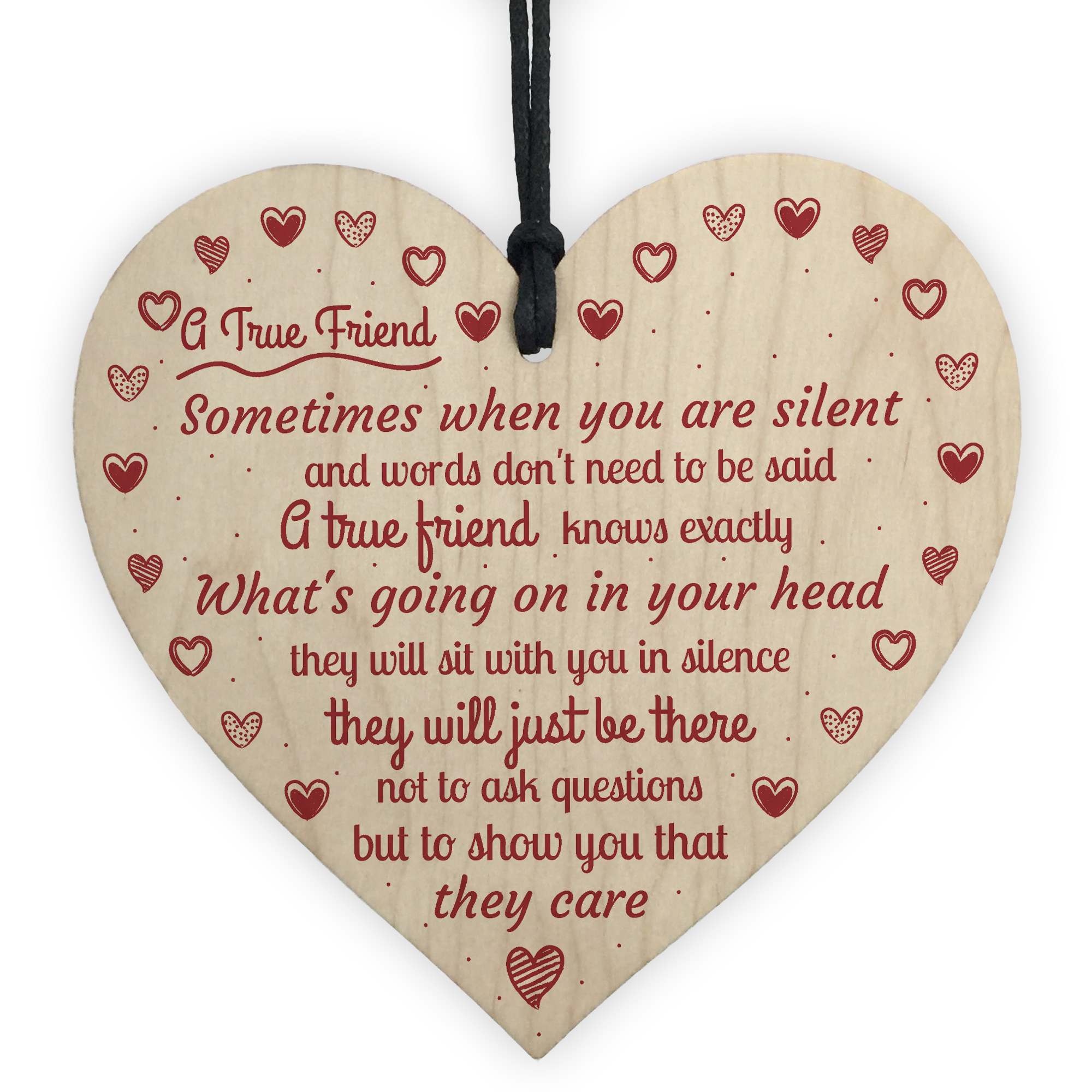 Best Friends True Friend Hanging Heart Friendship Love Birthday Gift ...