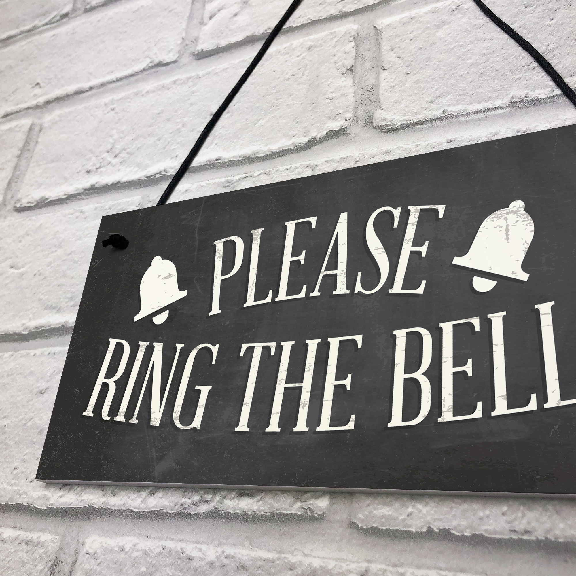 PLEASE RING THE BELL House Door Hanging Plaque Garden Home Decor Sign ...