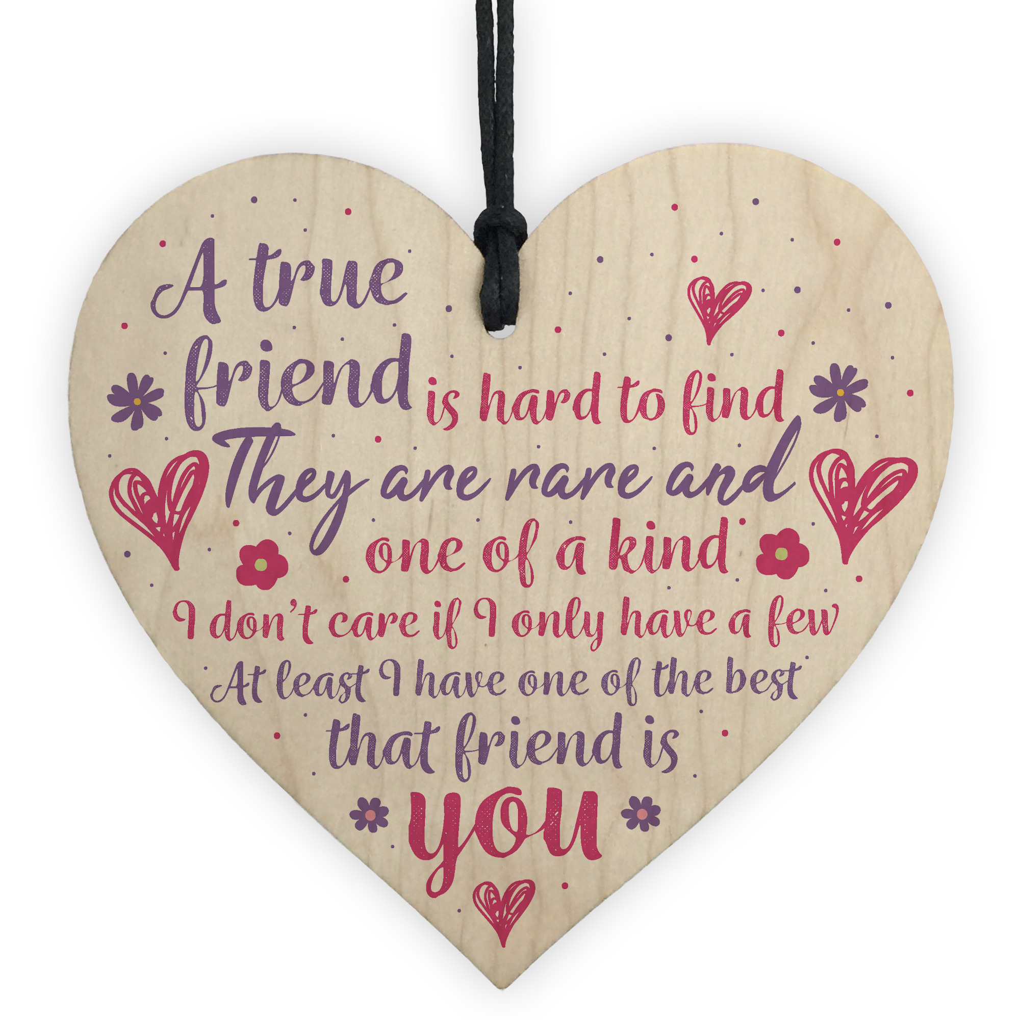 True Friend Friendship Sign Best Friend Plaque Gift Chic Wood Heart ...