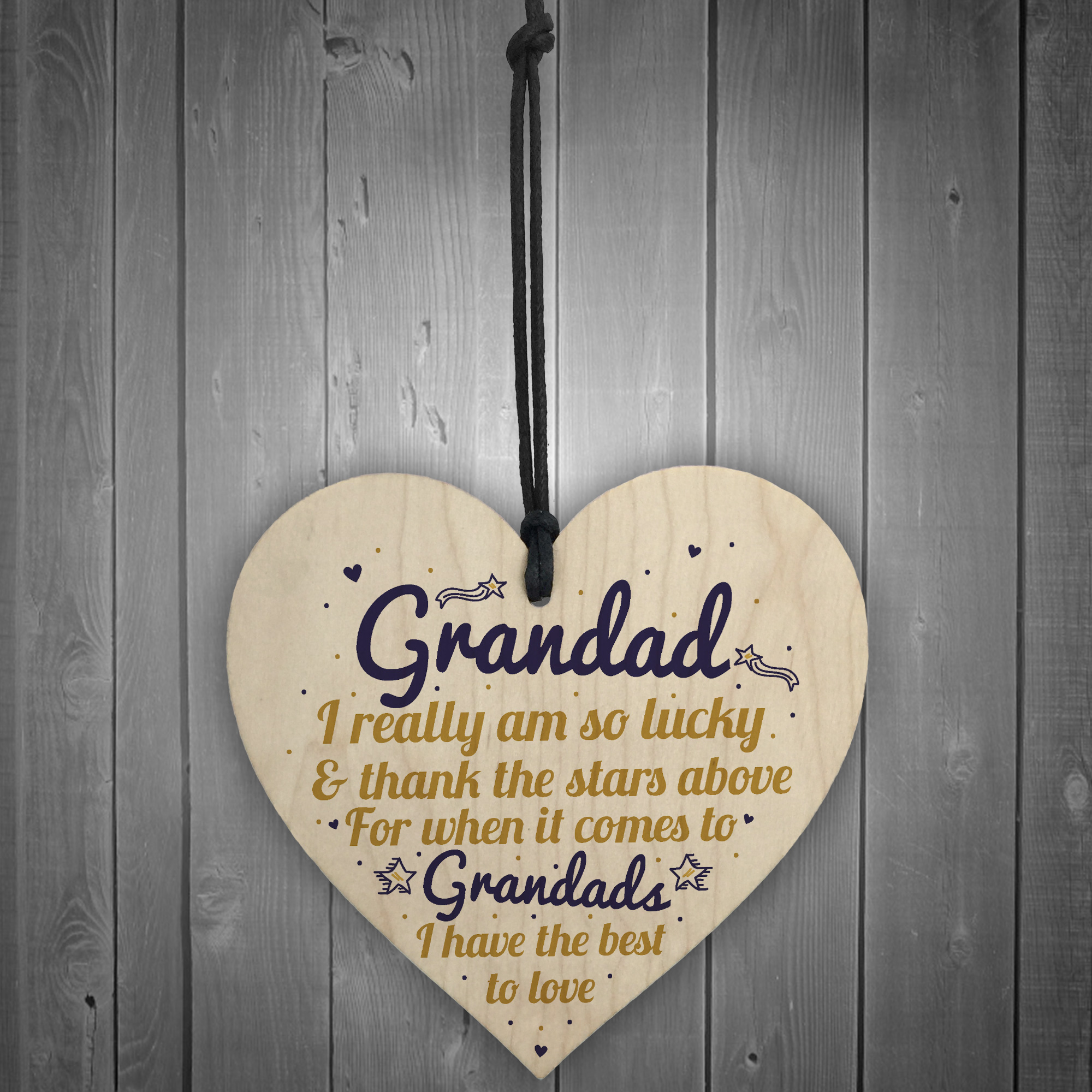 Best Grandad Gifts Wooden Heart Birthday Gifts For Him Grandpa Dad Men ...