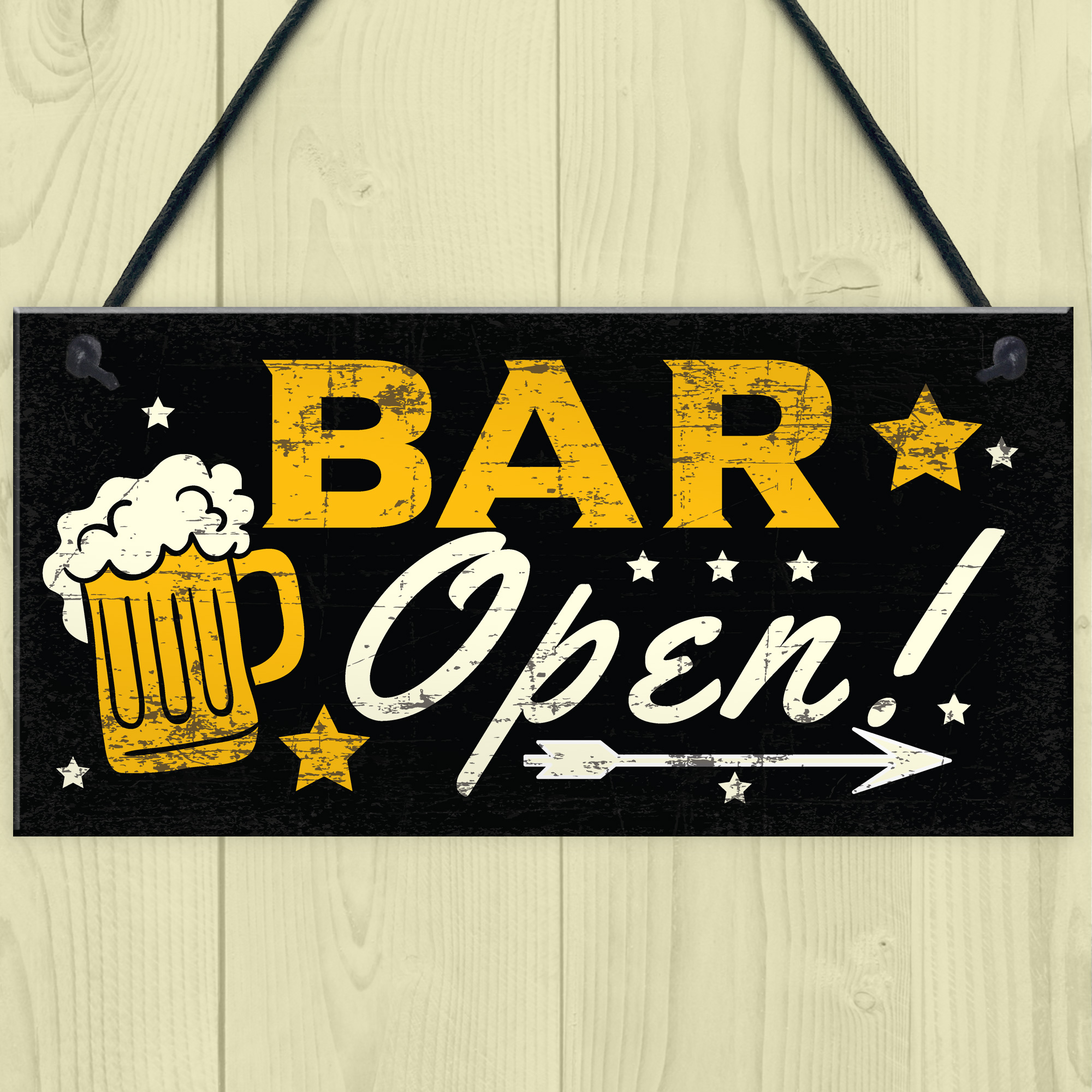 BAR OPEN Sign Beer Vodka Plaque Garden Shed Pub Man Cave Sign ...