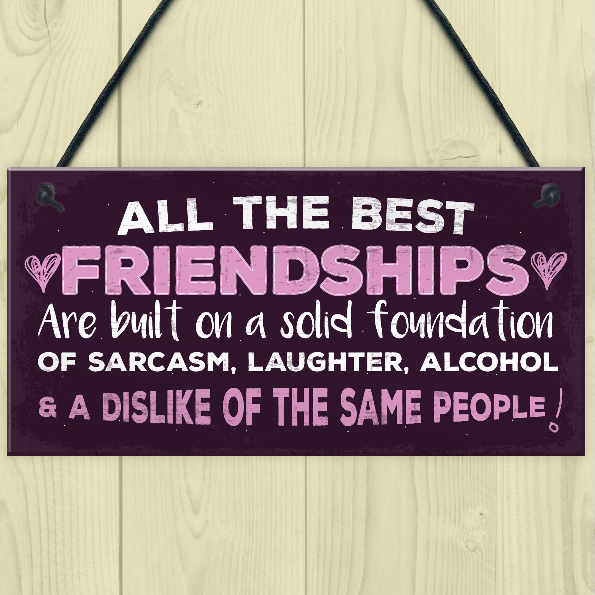Friendship Sign Best Friend Plaque Funny Novelty Alcohol Birthday Thank ...
