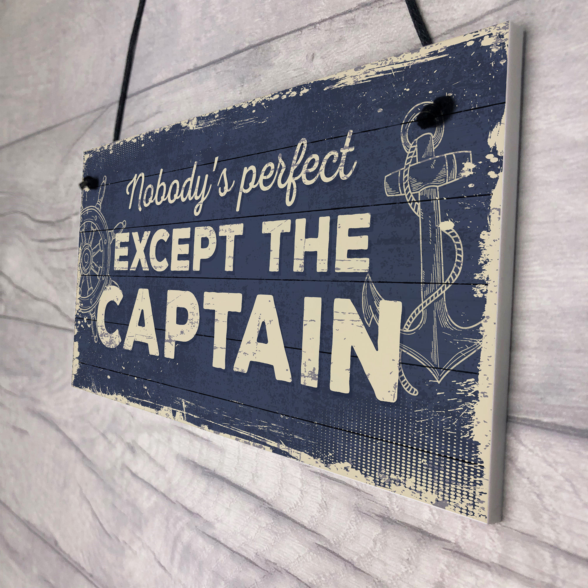 Nautical Sign Captain Bar Pub Bathroom Man Cave Kitchen Plaque Fishing ...