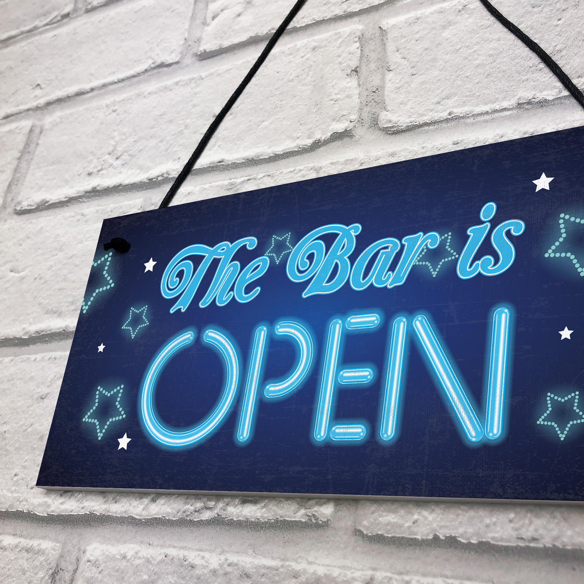 Novelty The Bar Is Open Plaque Home Bar Man Cave Alcohol Beer Vodka Gin ...