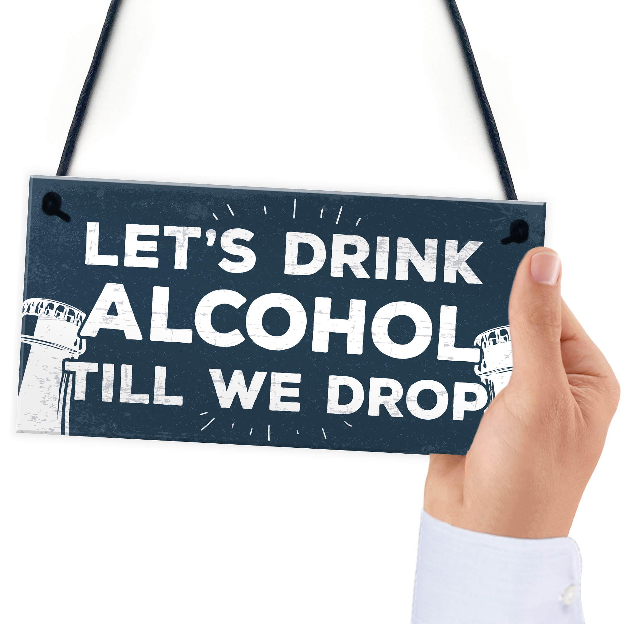 Lets Drink Alcohol Till We Drop Funny Gin Vodka Beer Gift Man Cave Home ...