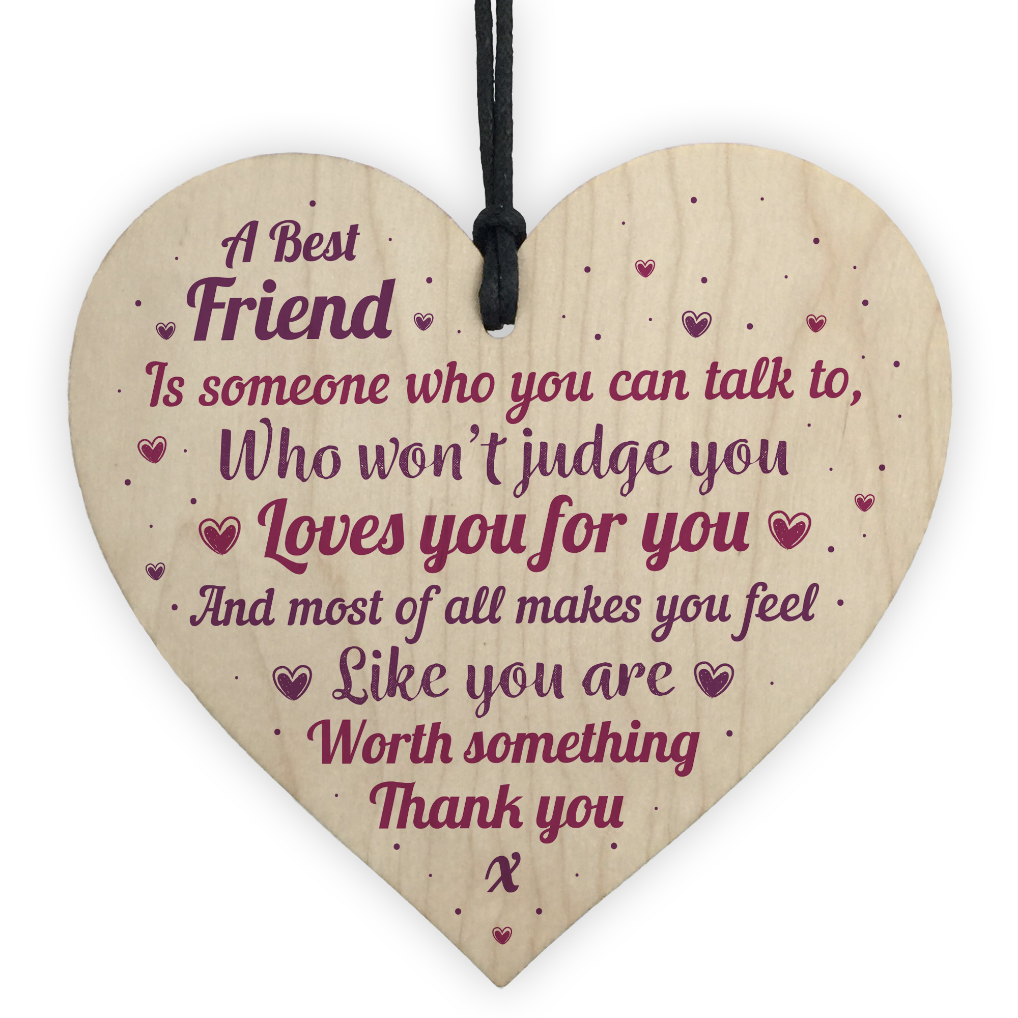 Thank You Gift For Best FRIEND Heart Christmas Friendship Gift Birthday ...
