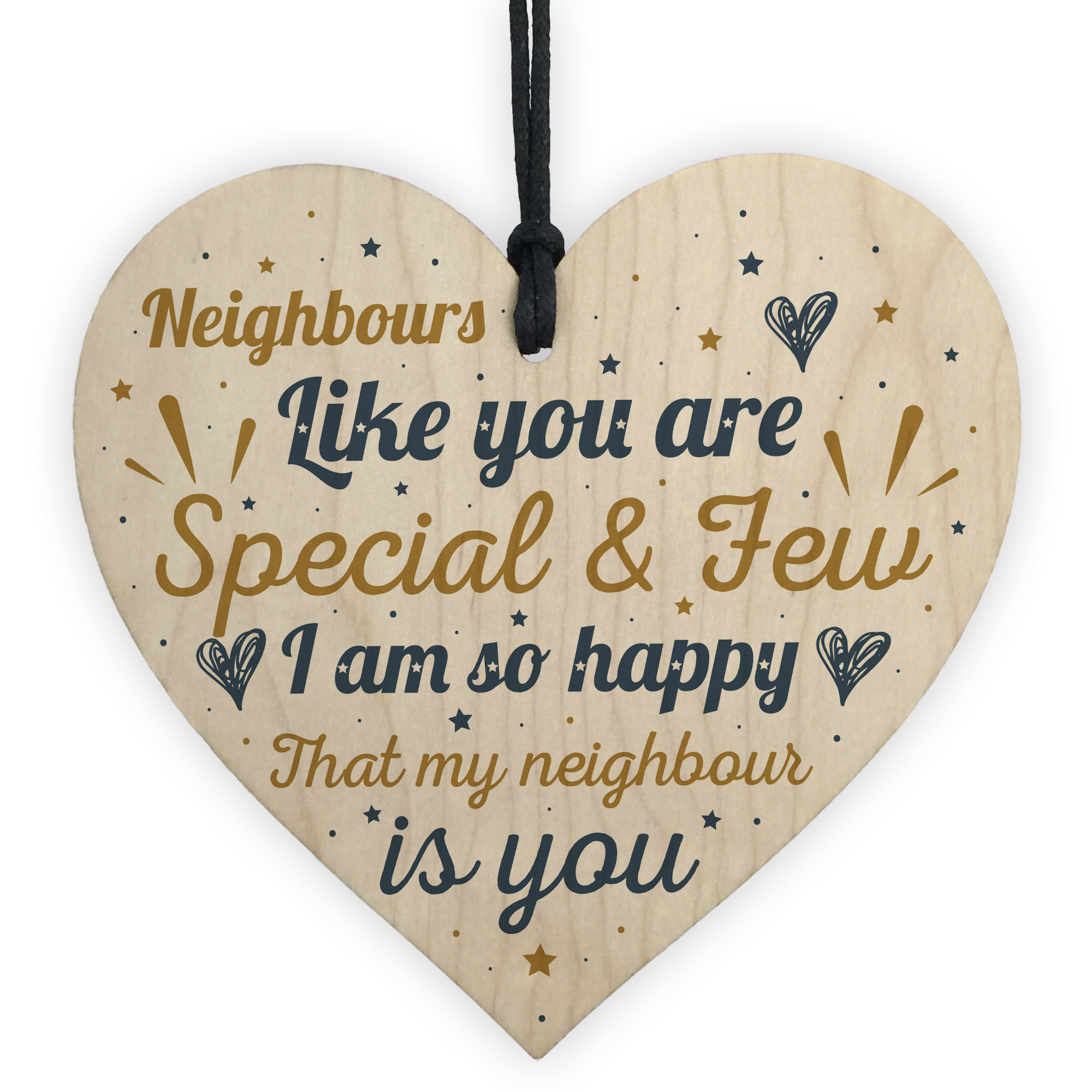 Thank You Neighbour Gift Wooden Heart Plaque Friendship Friend Home ...