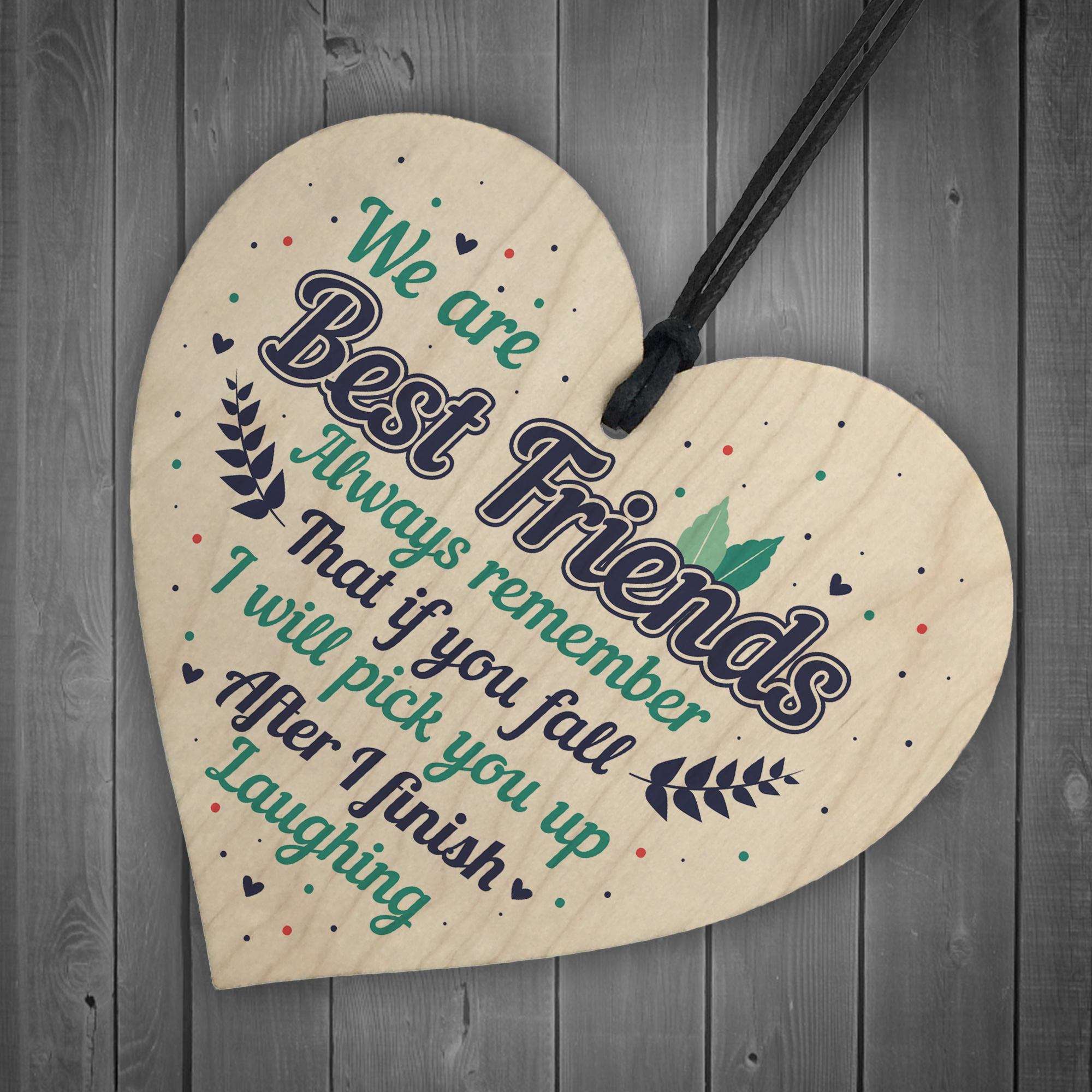 Best Friend Novelty Wooden Heart Sign Christmas Gift For Friend Thank ...