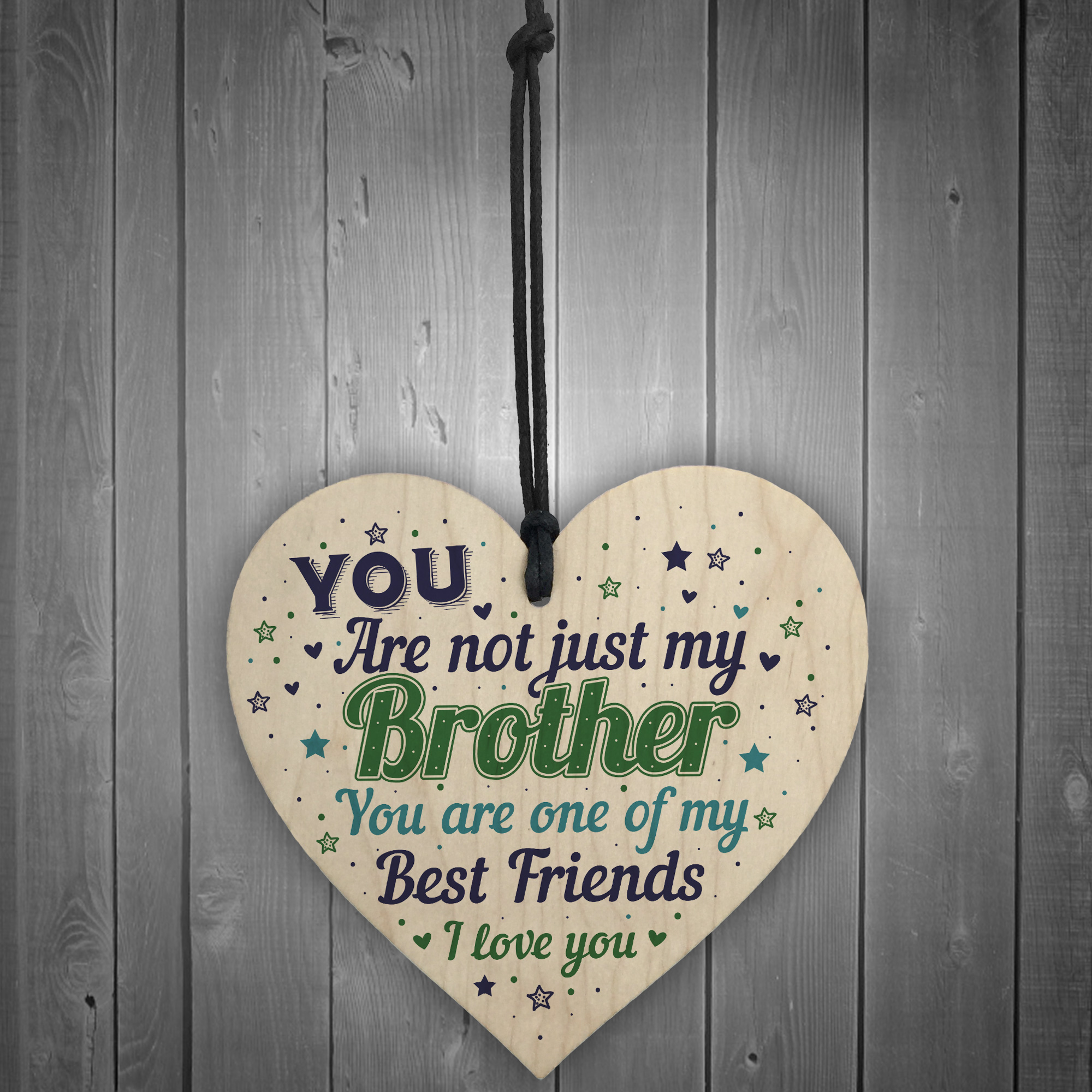 Novelty Brother Friendship Christmas Gifts Wooden Heart Plaque Gift For ...