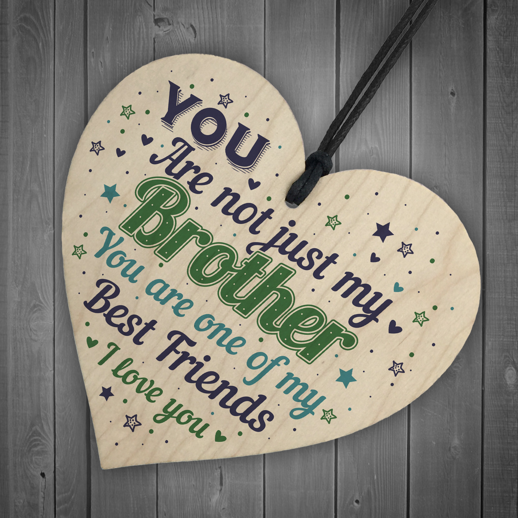Novelty Brother Friendship Christmas Gifts Wooden Heart Plaque Gift For ...