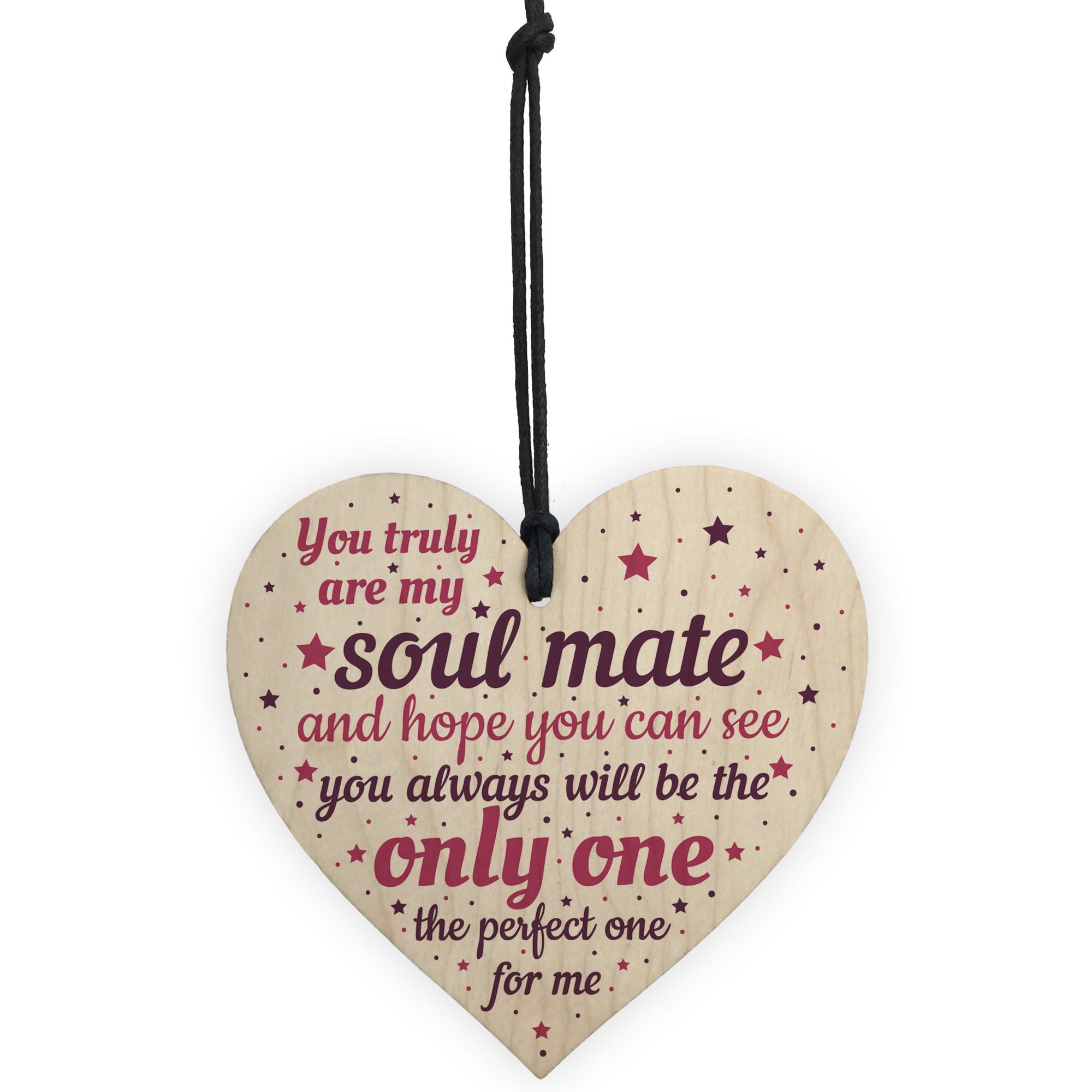 Soulmate Gifts Wood Heart Anniversary Valentines Day Gift Soulmate ...