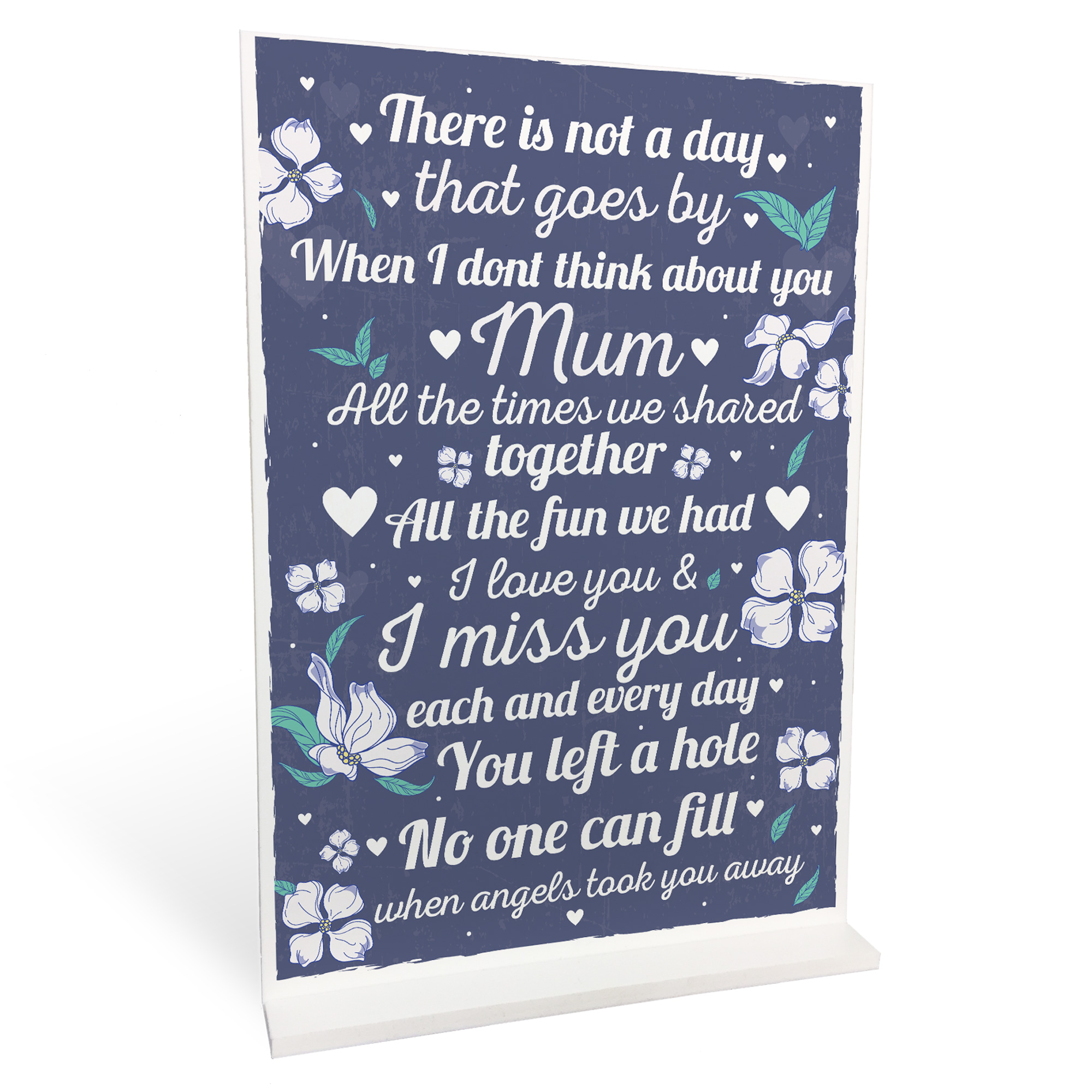 Standing Memorial Plaque For Mum Mummy Remembrance Sign In Memory ...