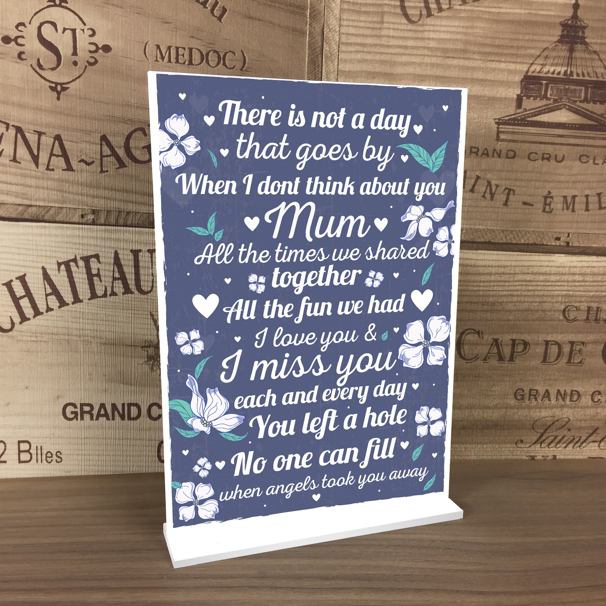 Standing Memorial Plaque For Mum Mummy Remembrance Sign In Memory ...