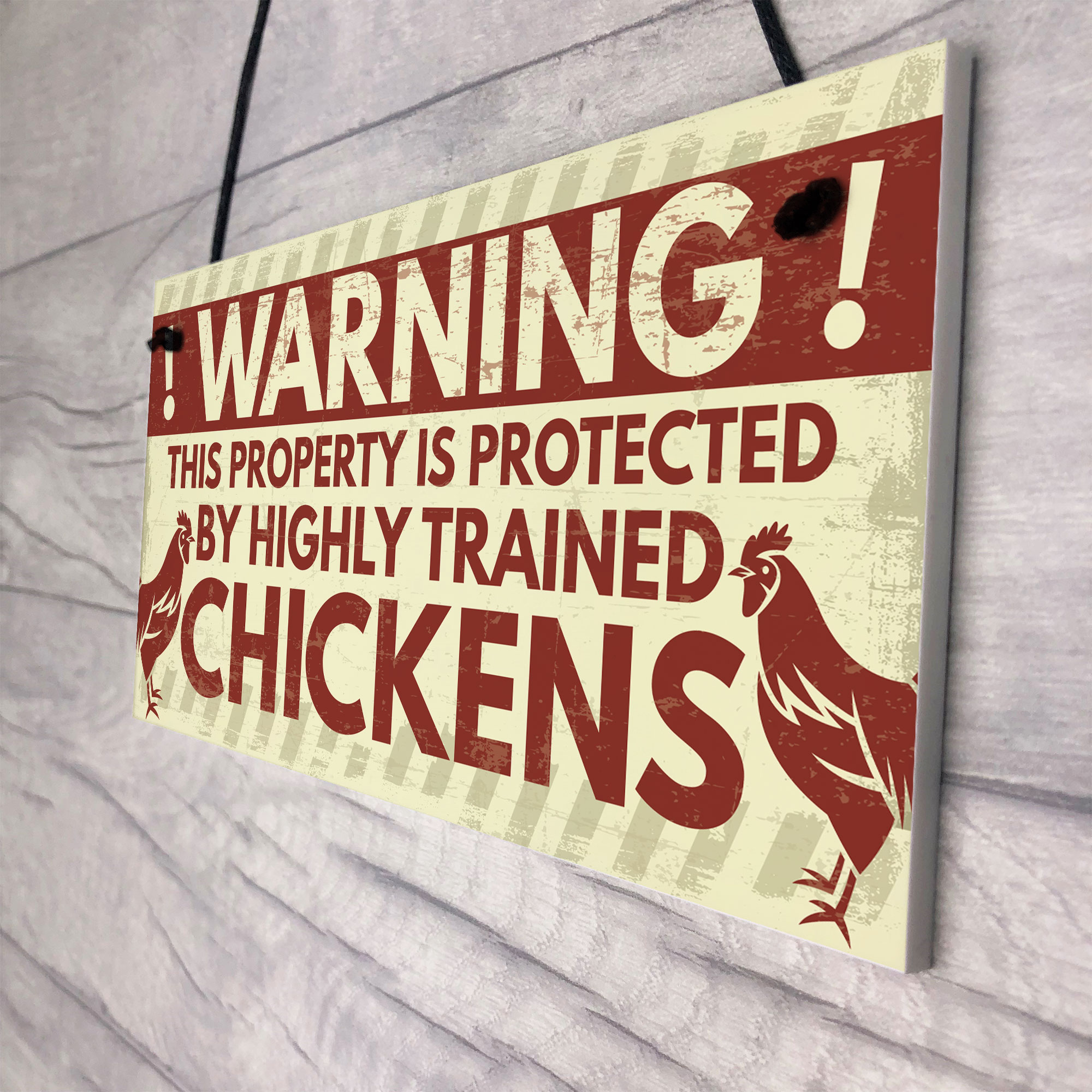 Novelty Chicken Warning Sign Pet Bird Hen Gifts Chicken Coop Garden ...