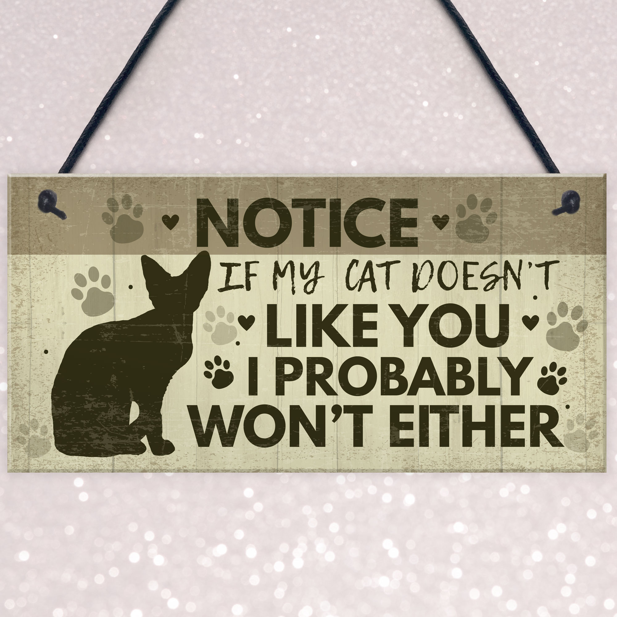 FUNNY Cat Sign For Home Hanging Plaque Funny Pet Sign For Cat ...
