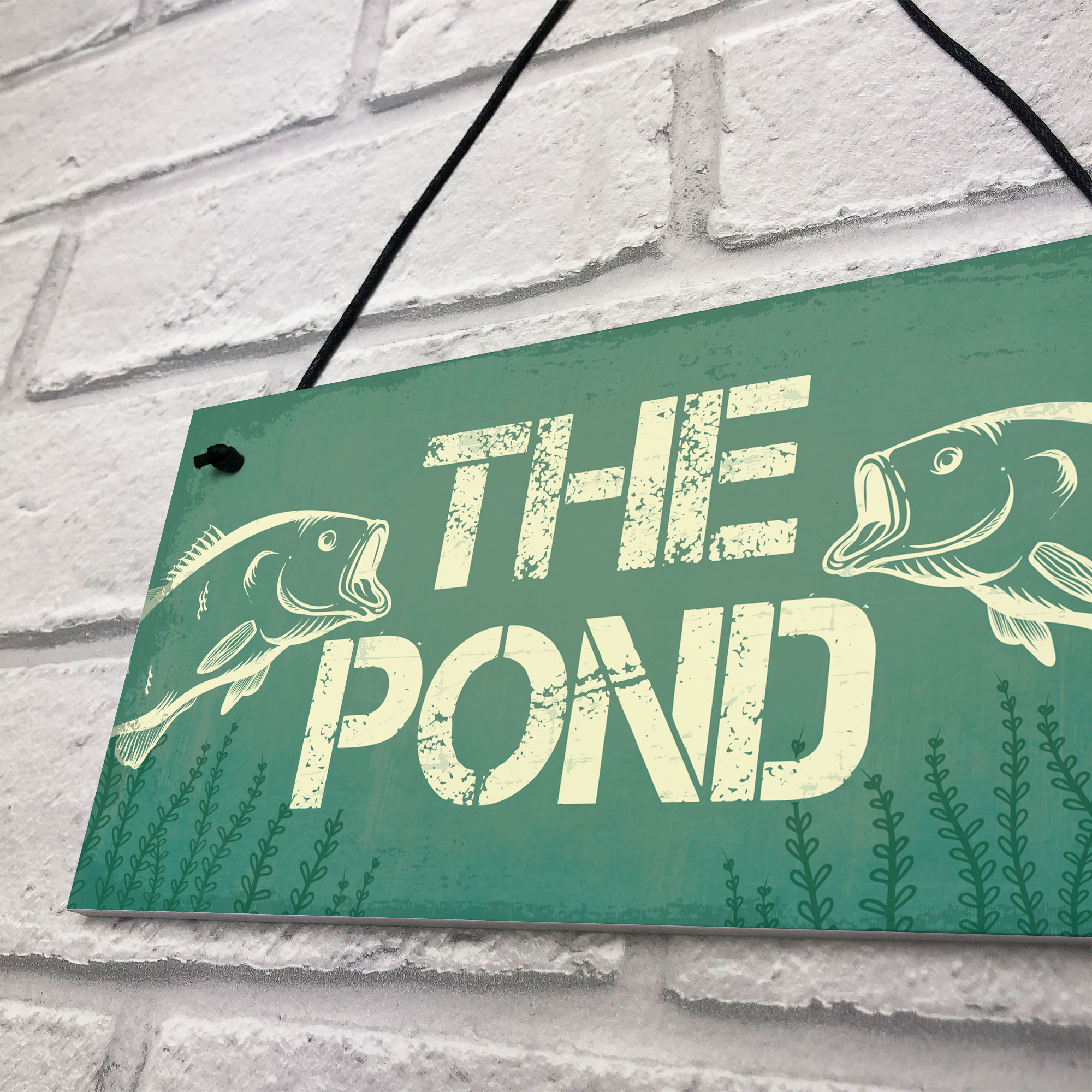 Fishing THE POND Sign Novelty Garden Plaque Gifts For Dad Grandad ...