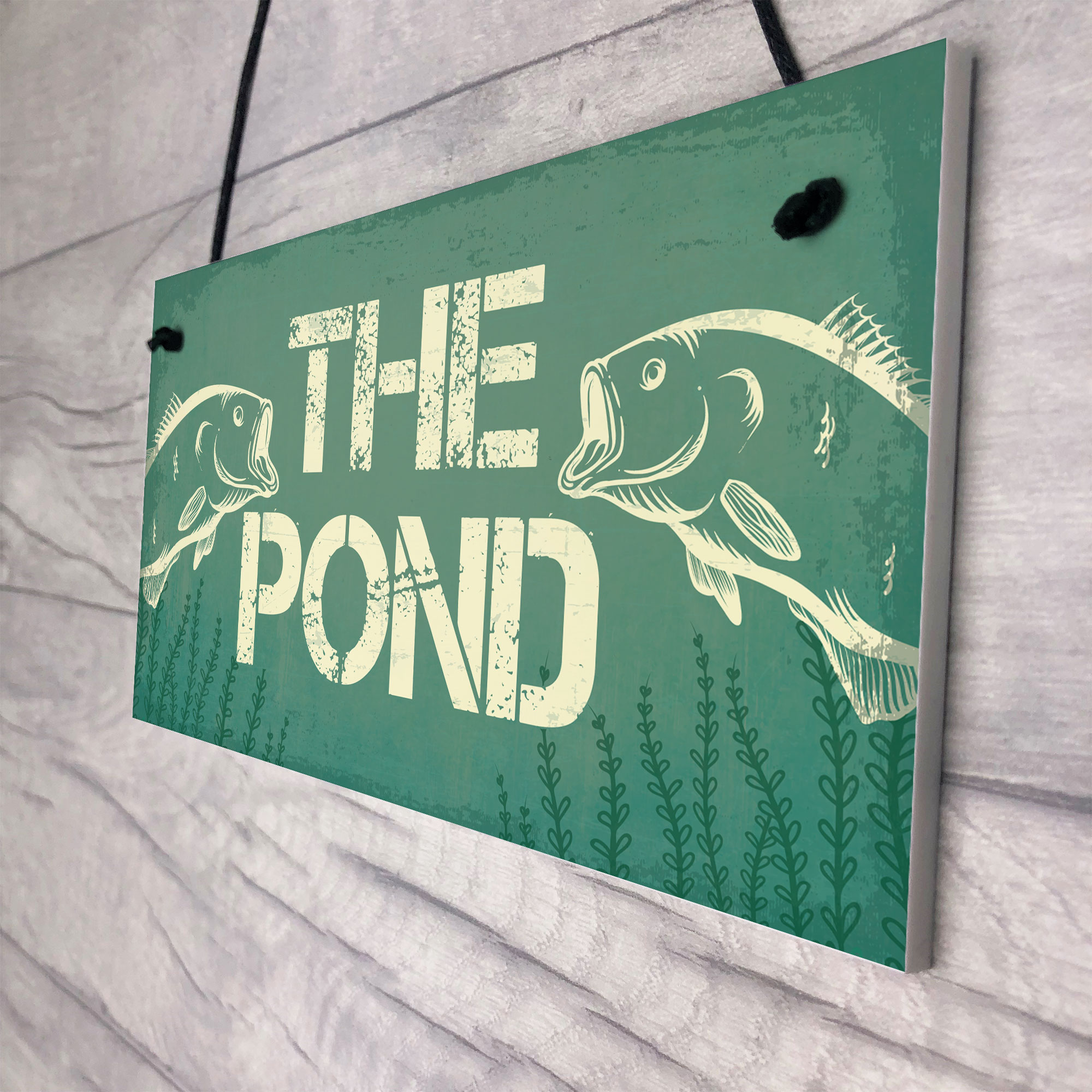 Fishing THE POND Sign Novelty Garden Plaque Gifts For Dad Grandad ...