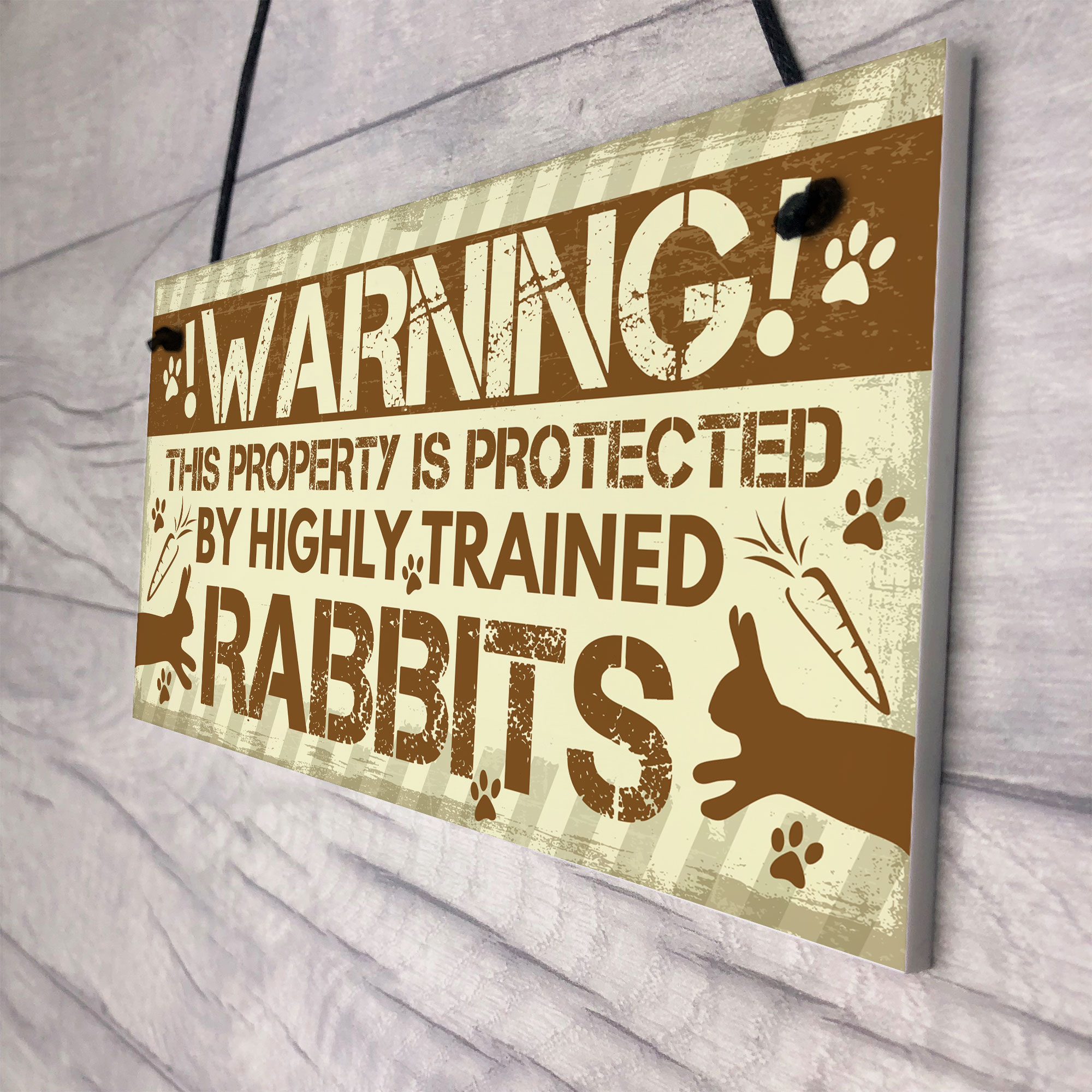 Beware Of The Rabbit Sign Bunny Rabbit Door Sign Hanging Plaques Funny ...