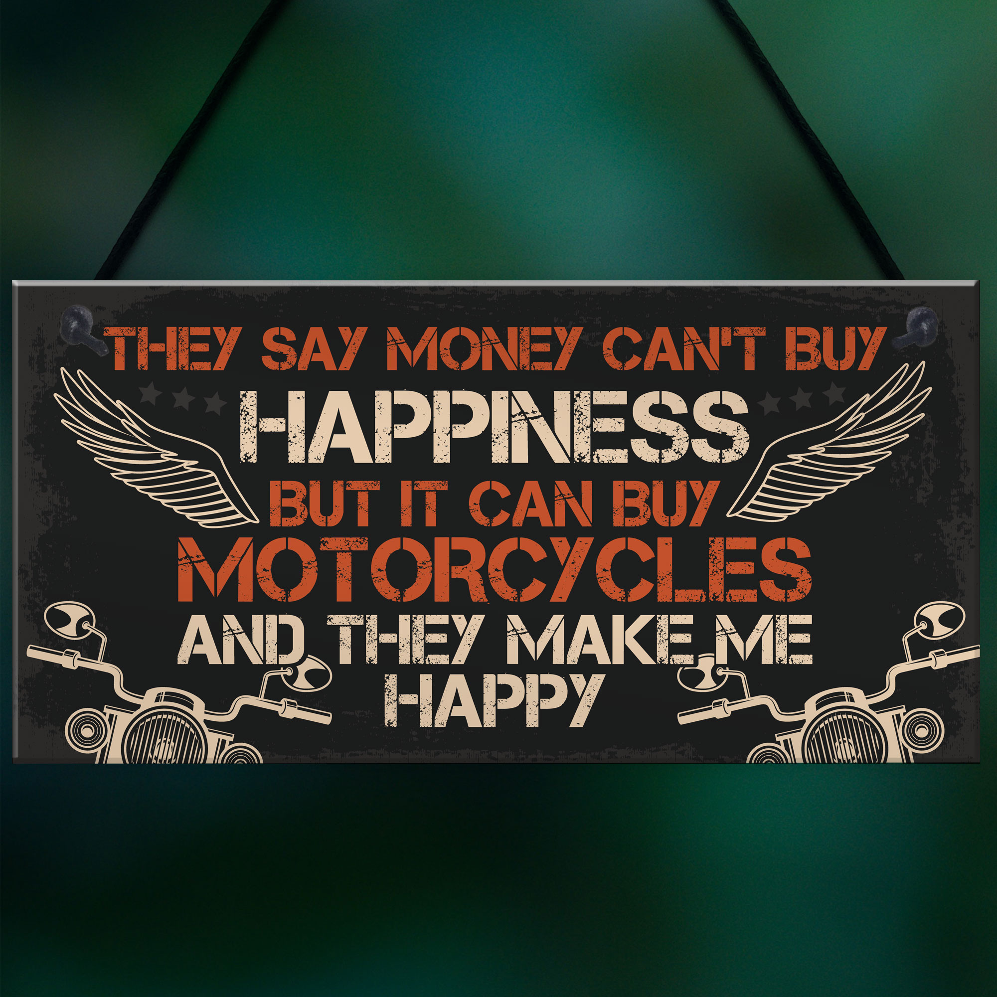 MOTORCYCLE Sign Hanging Plaque Bikers Gift For Dad Grandad Brother ...