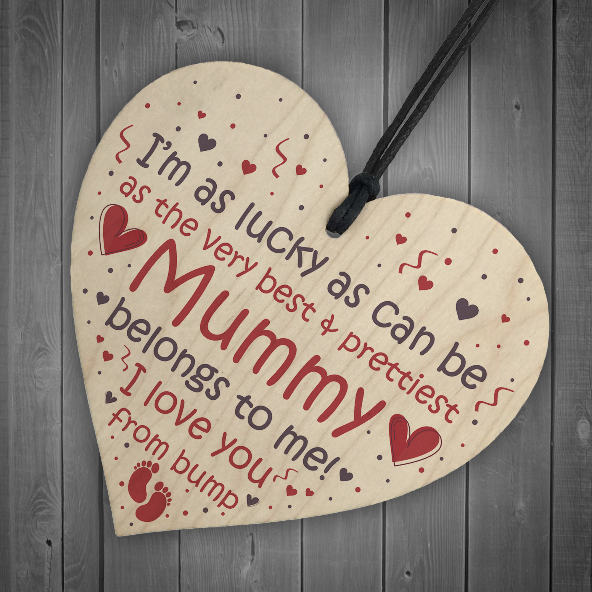 Mummy To Be Gifts Wooden Heart Mothers Day Gift Mummy To Be From Bump ...