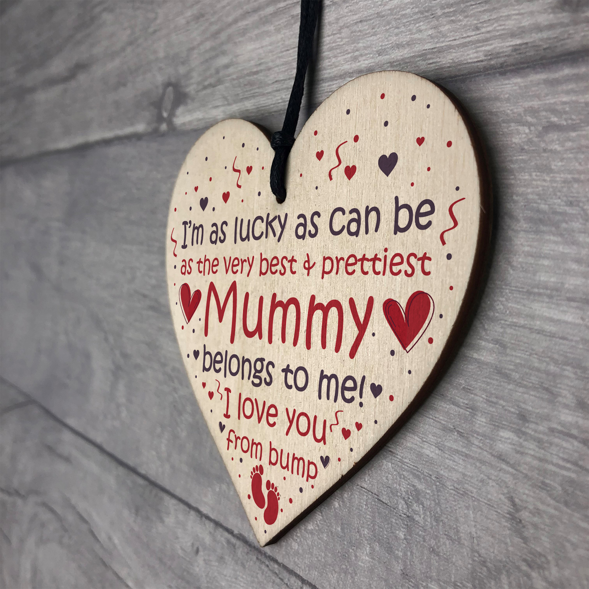 Mummy To Be Gifts Wooden Heart Mothers Day Gift Mummy To Be From Bump ...