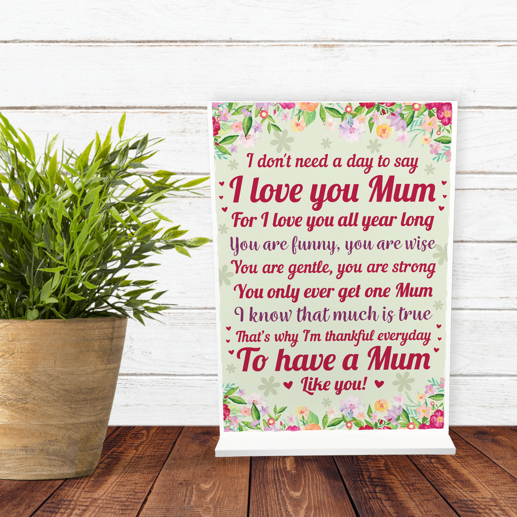 MOTHERS DAY GIFT Standing Plaque Birthday Gift For Mum Mummy Mother ...