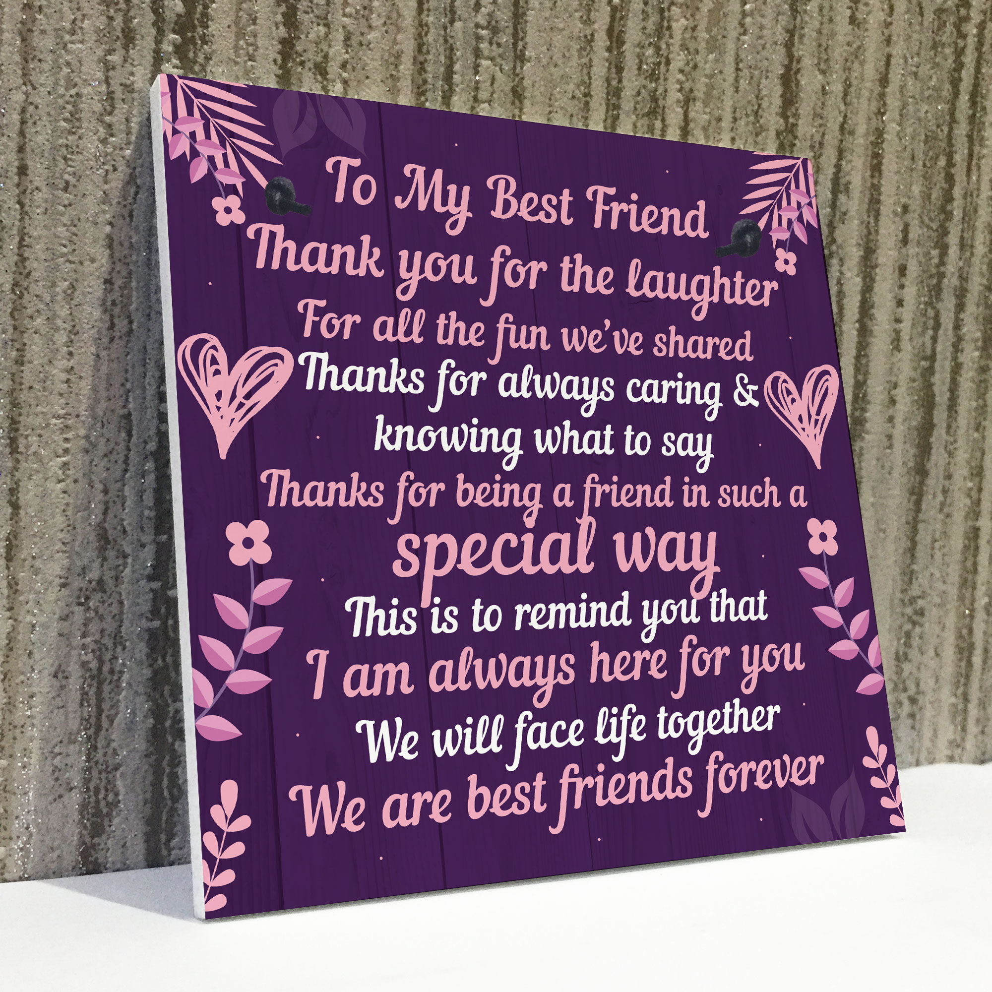 BEST FRIEND Plaque Special Friendship Gift Best Friend Birthday Card 