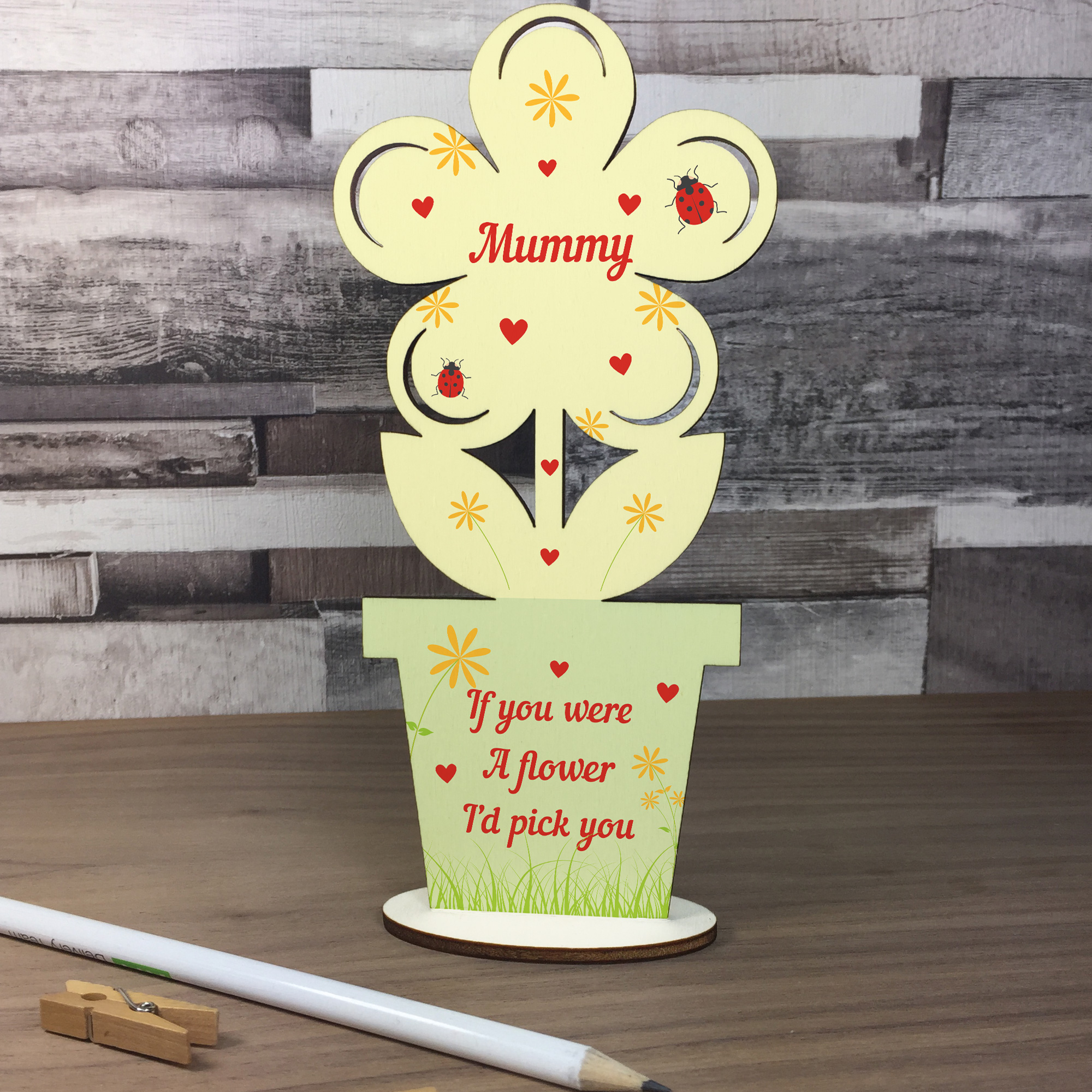 Mothers Day Gift Birthday Mummy Gift Wooden Flower Gift For Mummy ...