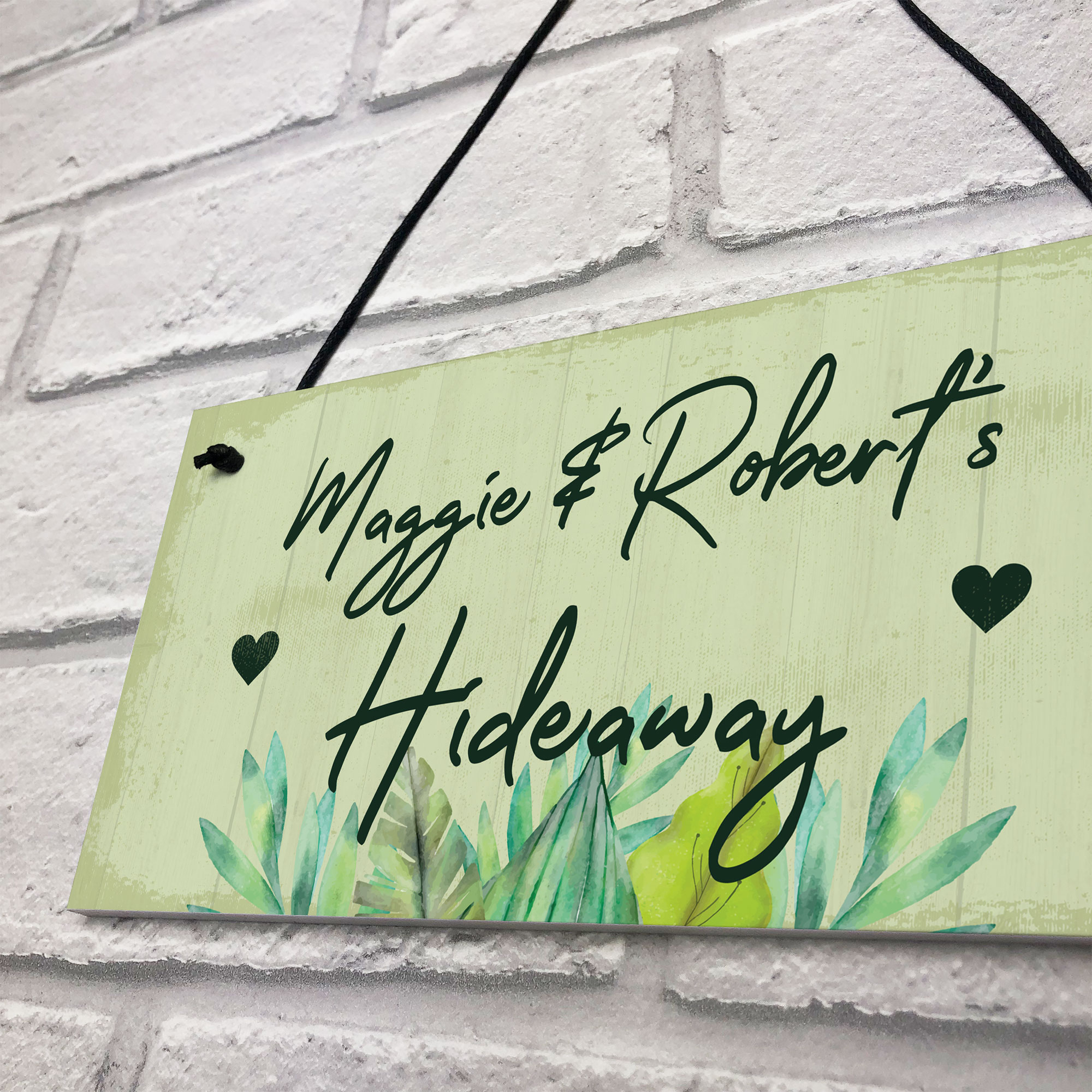 PERSONALISED Hideaway Sign Garden Summer House Plaque Shed Sign Couple ...