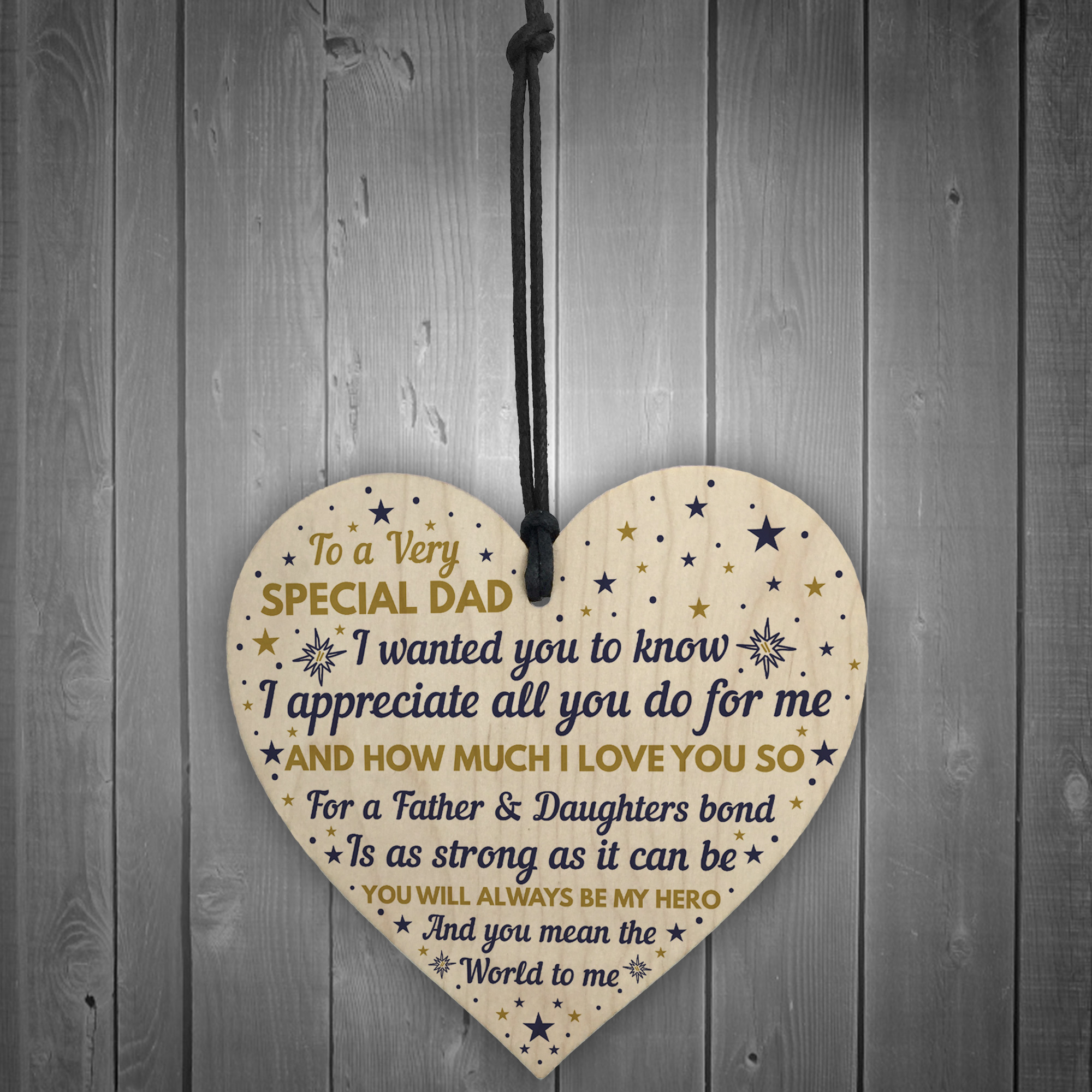 SPECIAL DAD Wooden Heart Dad Birthday Gift FATHERS DAY Gift From ...