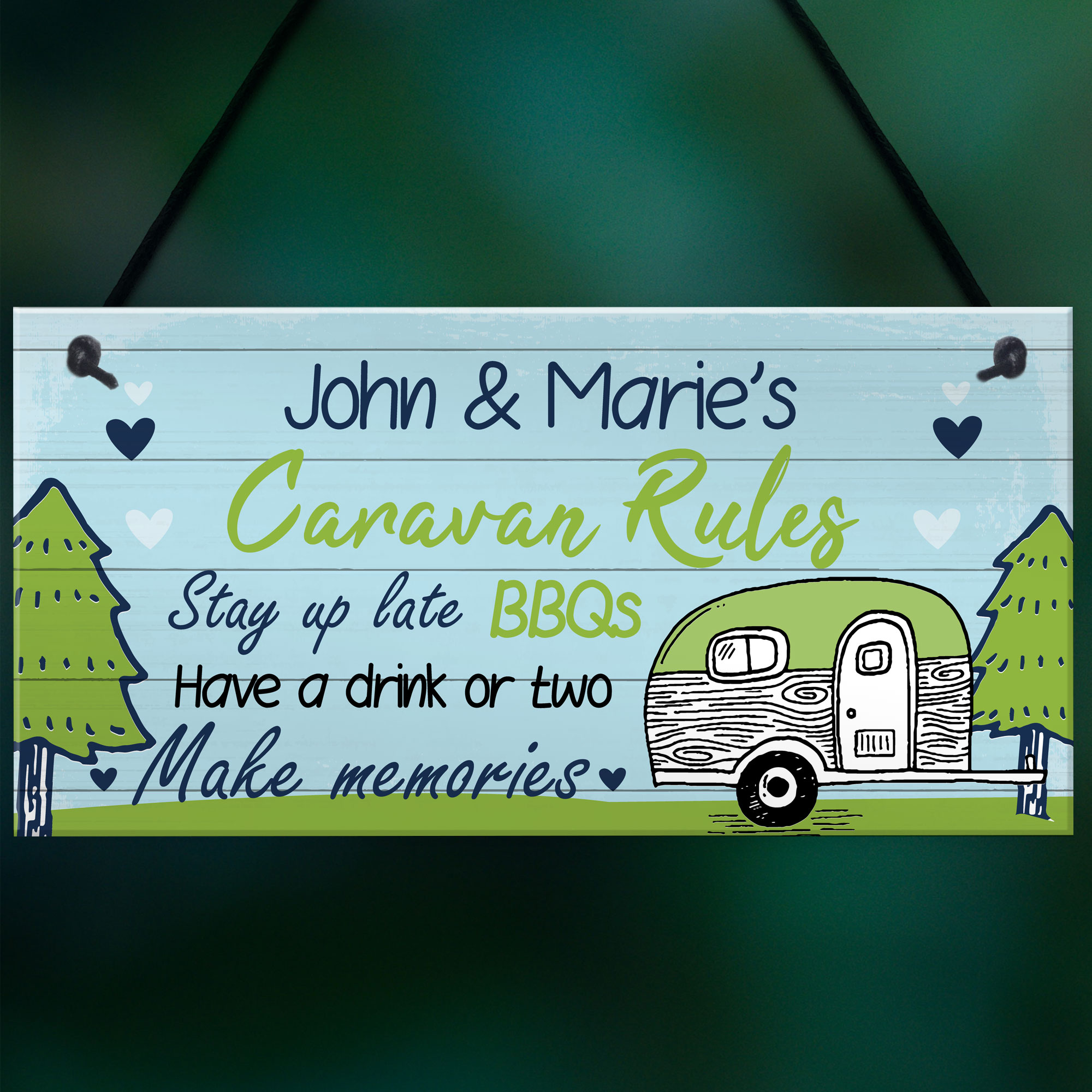 PERSONALISED Caravan Sign Hanging Caravan Rules Sign Novelty Caravan ...