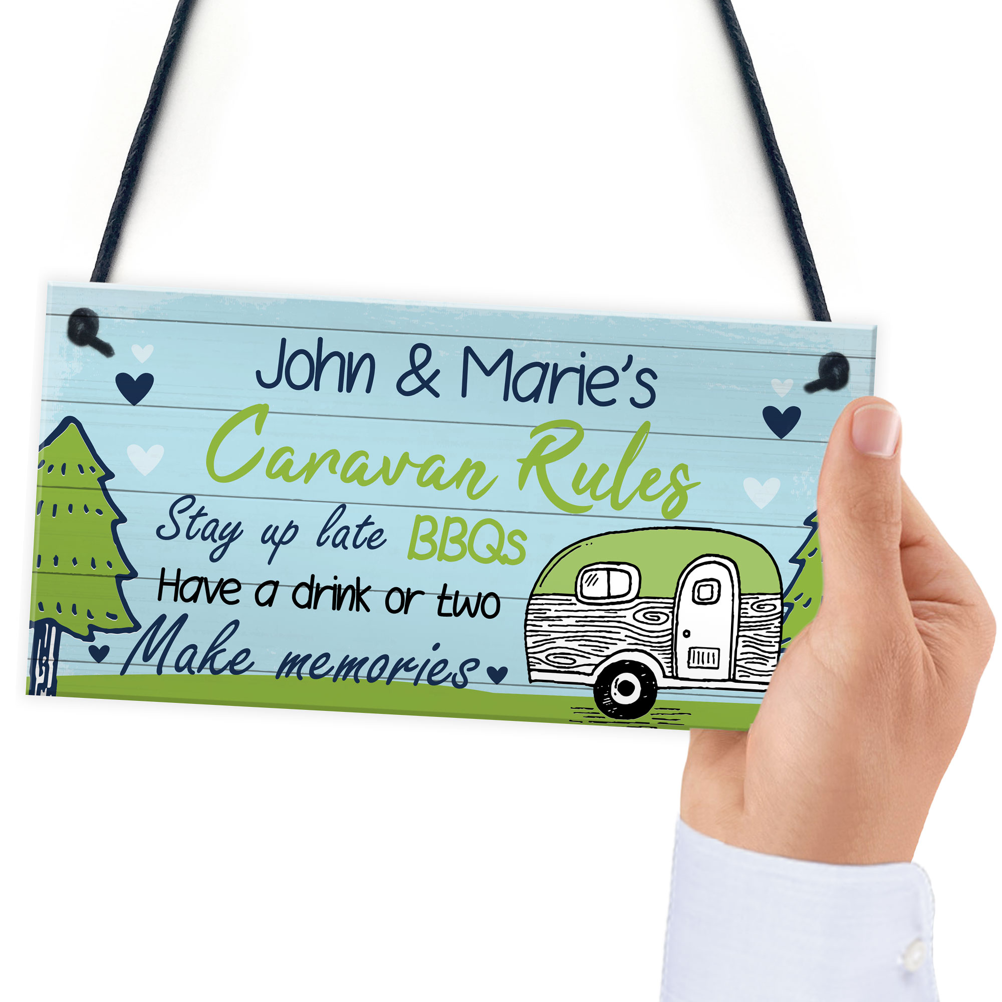 PERSONALISED Caravan Sign Hanging Caravan Rules Sign Novelty Caravan ...