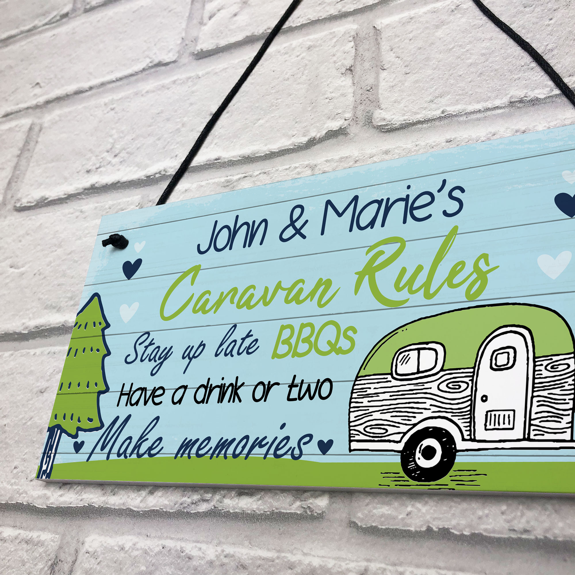 PERSONALISED Caravan Sign Hanging Caravan Rules Sign Novelty Caravan ...