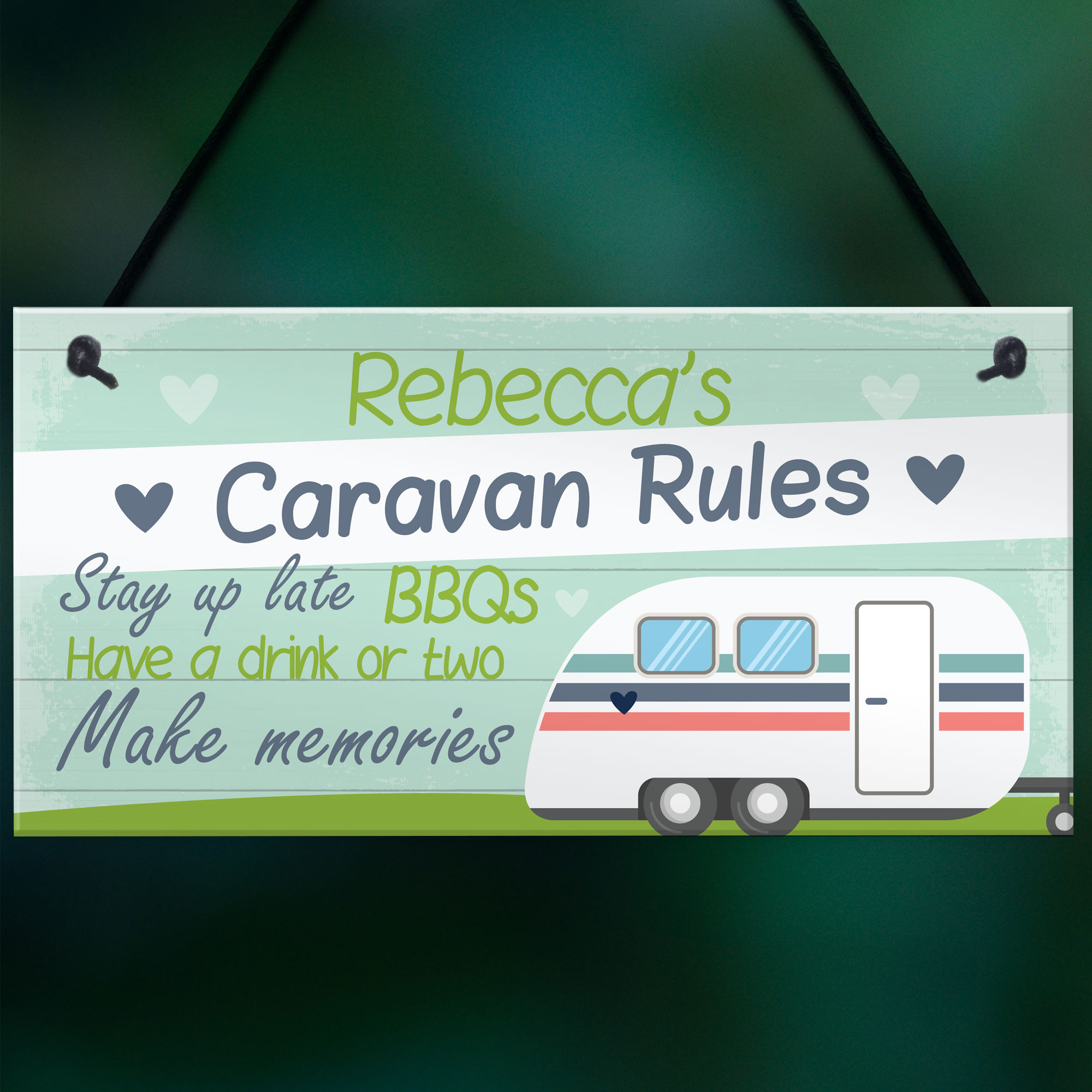 Caravan Sign PERSONALISED Any Name Caravan Camping Camper Plaque Gift ...
