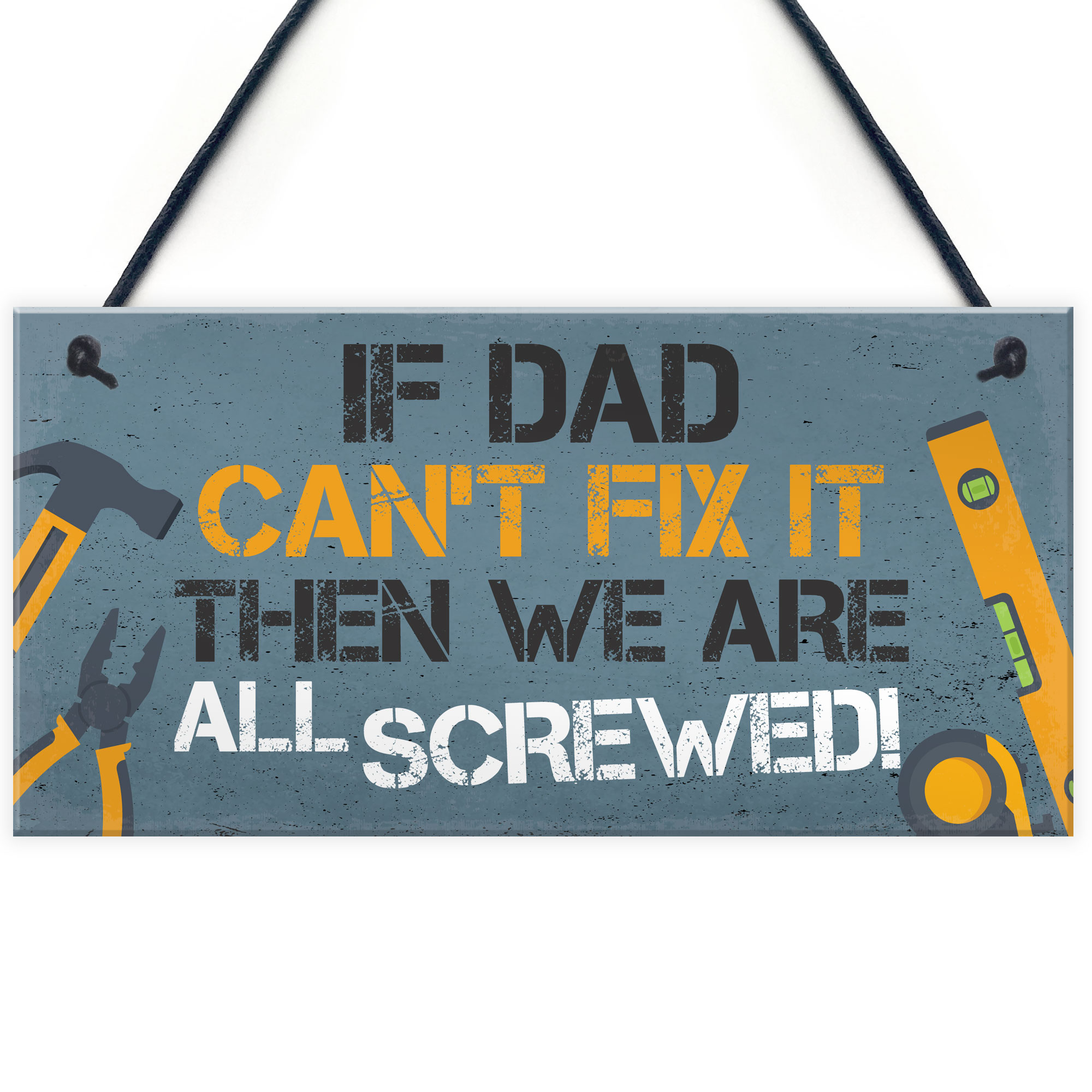 Dad Fix It Man Cave Sign Garage Shed Door Wall Plaque Birthday Xmas ...