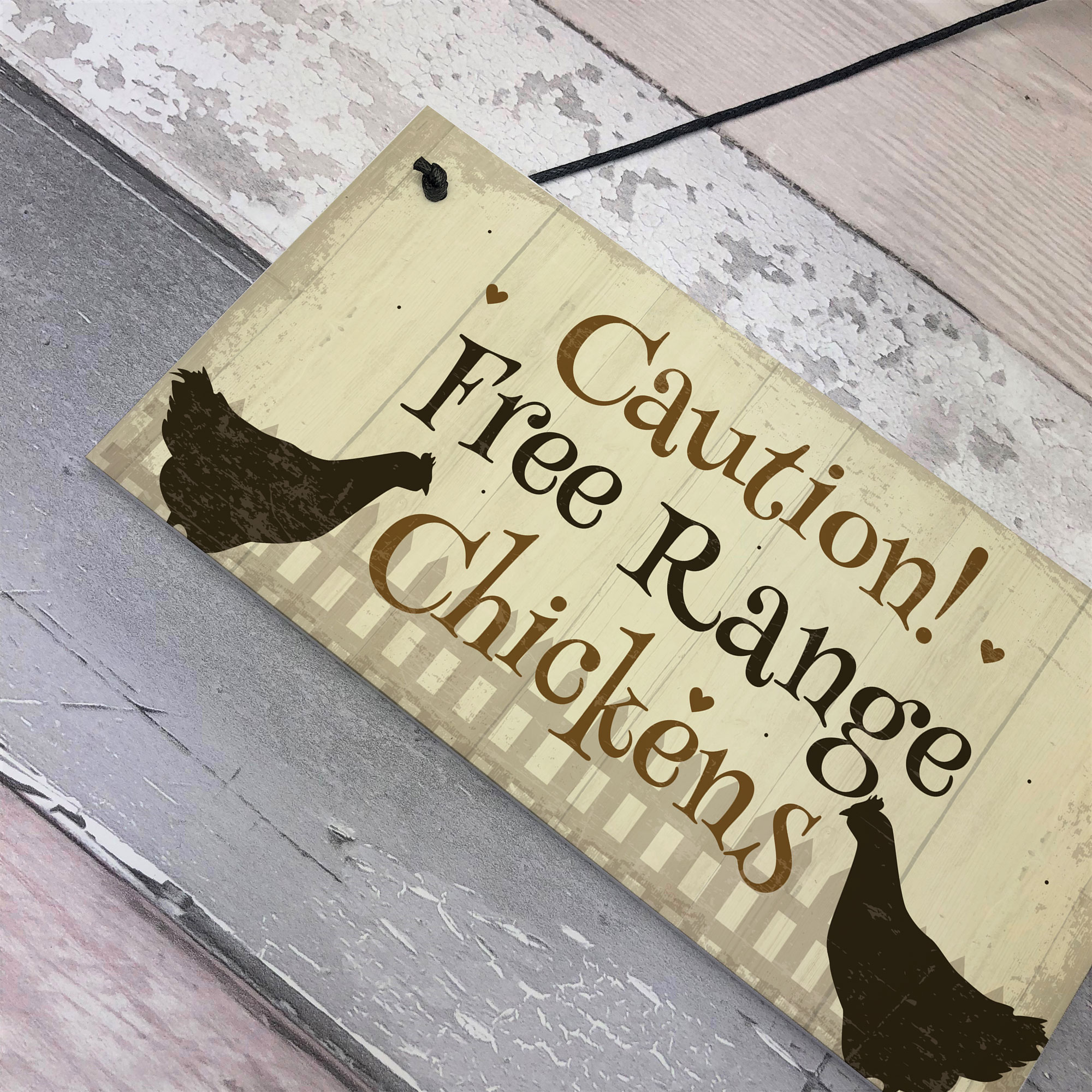 Caution Free Range Chickens Garden Sign Funny Novelty Plaque Chicken ...
