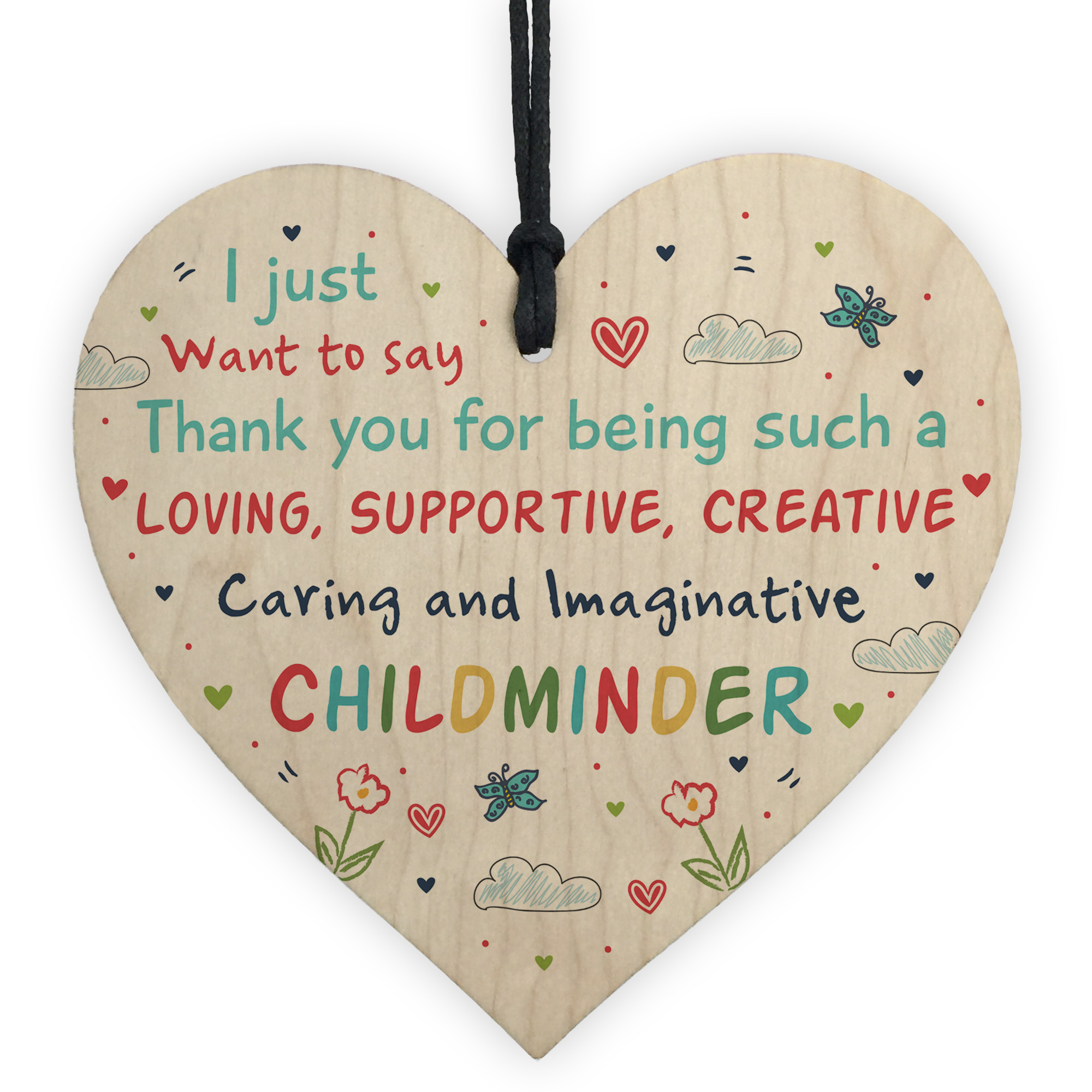 Thank You Gift For Childminder Babysitter Wooden Heart Leaving Pre ...