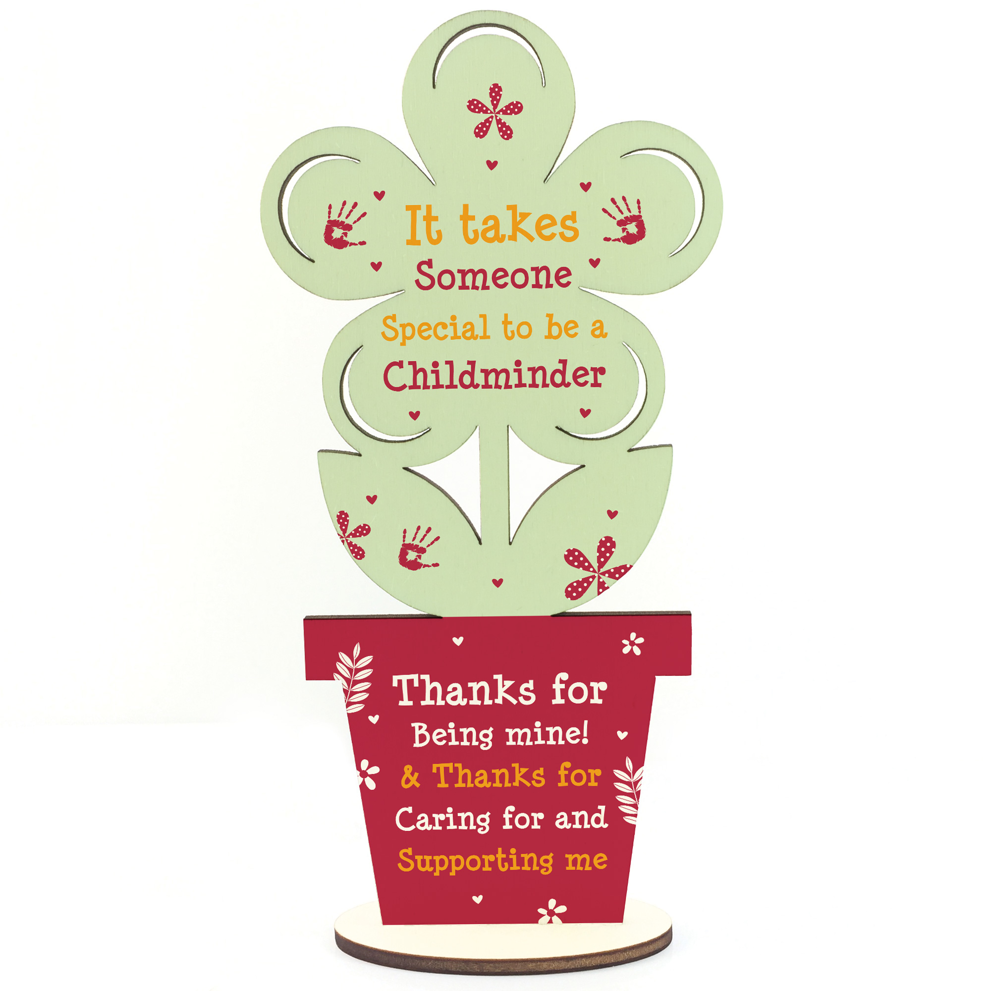 Childminder Babysitter Thank You Gift Wooden Flower School Nursery ...