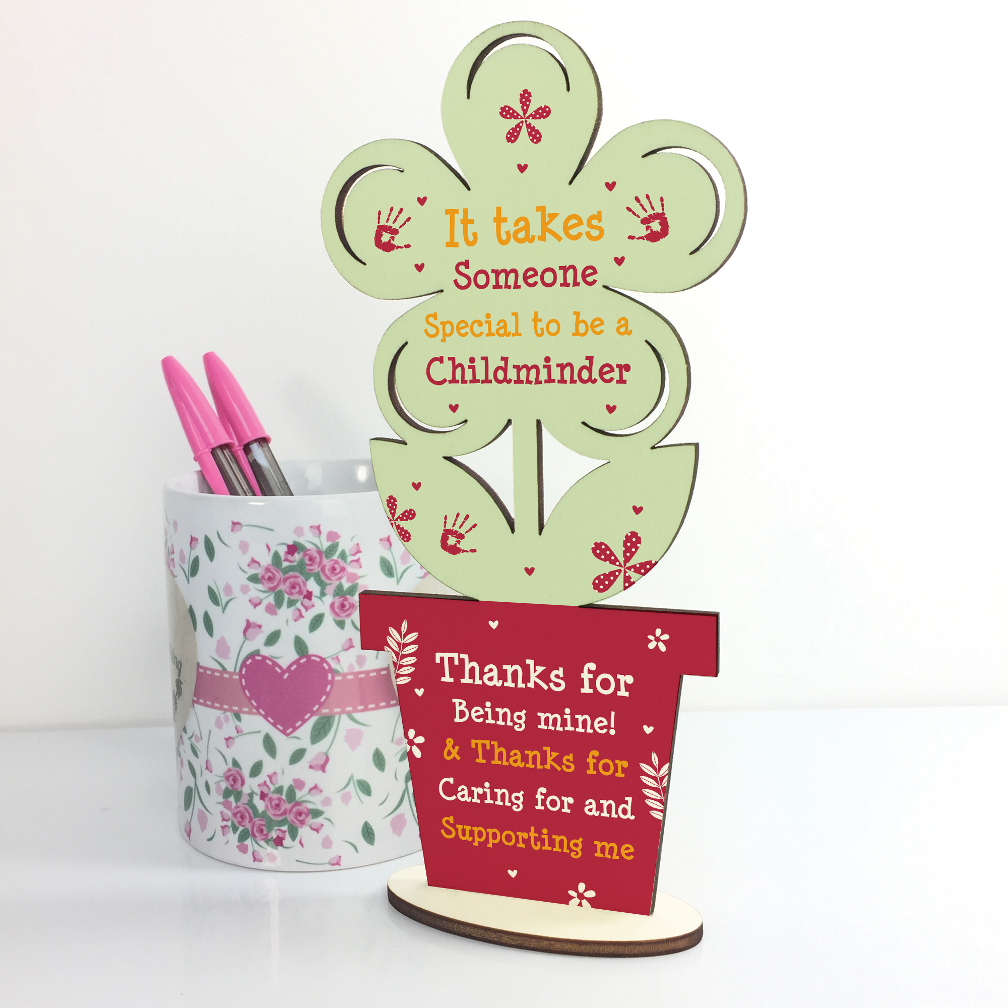 Childminder Babysitter Thank You Gift Wooden Flower School Nursery ...