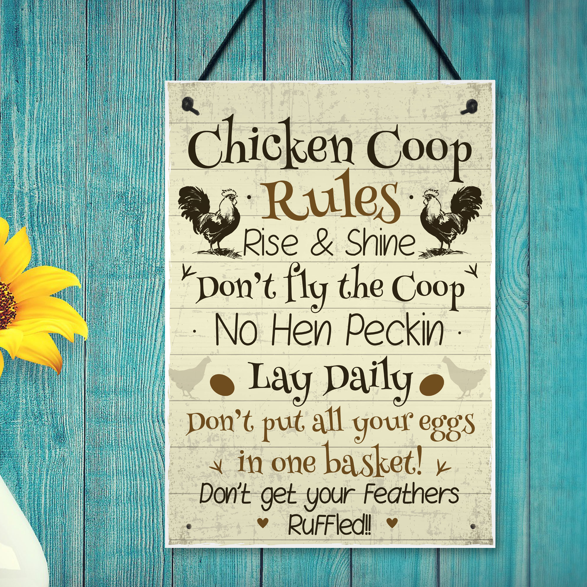 Chicken Coop Rules Funny Chicken Sign For Hen House Chicken House ...