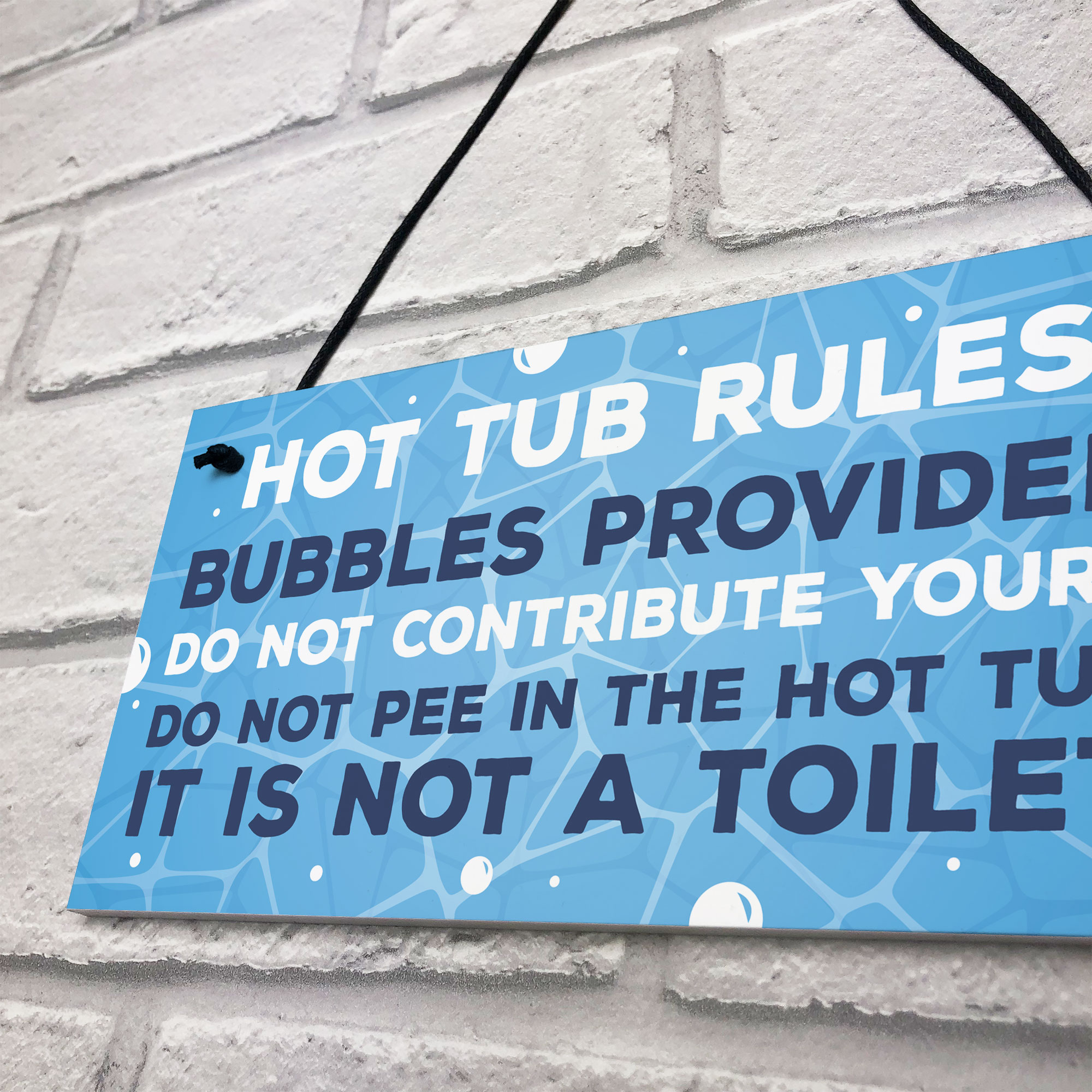 Hot Tub Rules Funny Signs And Plaques Garden Decor Garden Shed Novelty ...