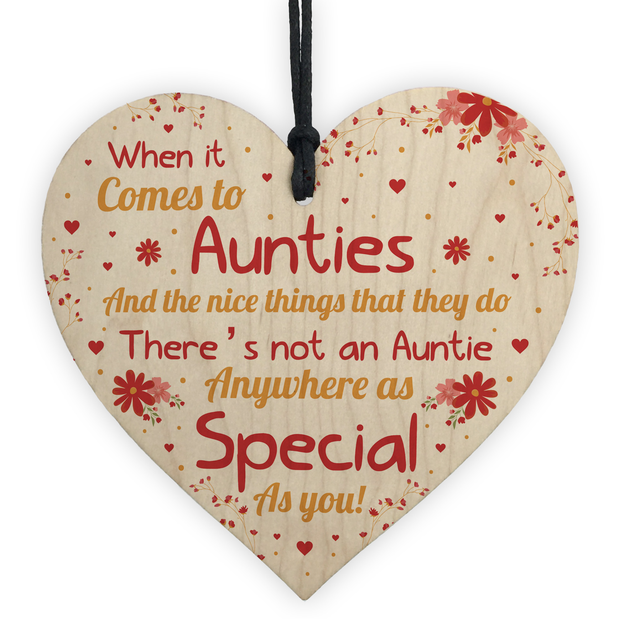 Auntie Poem Gifts Wood Heart Plaques Auntie Birthday Christmas Gift ...